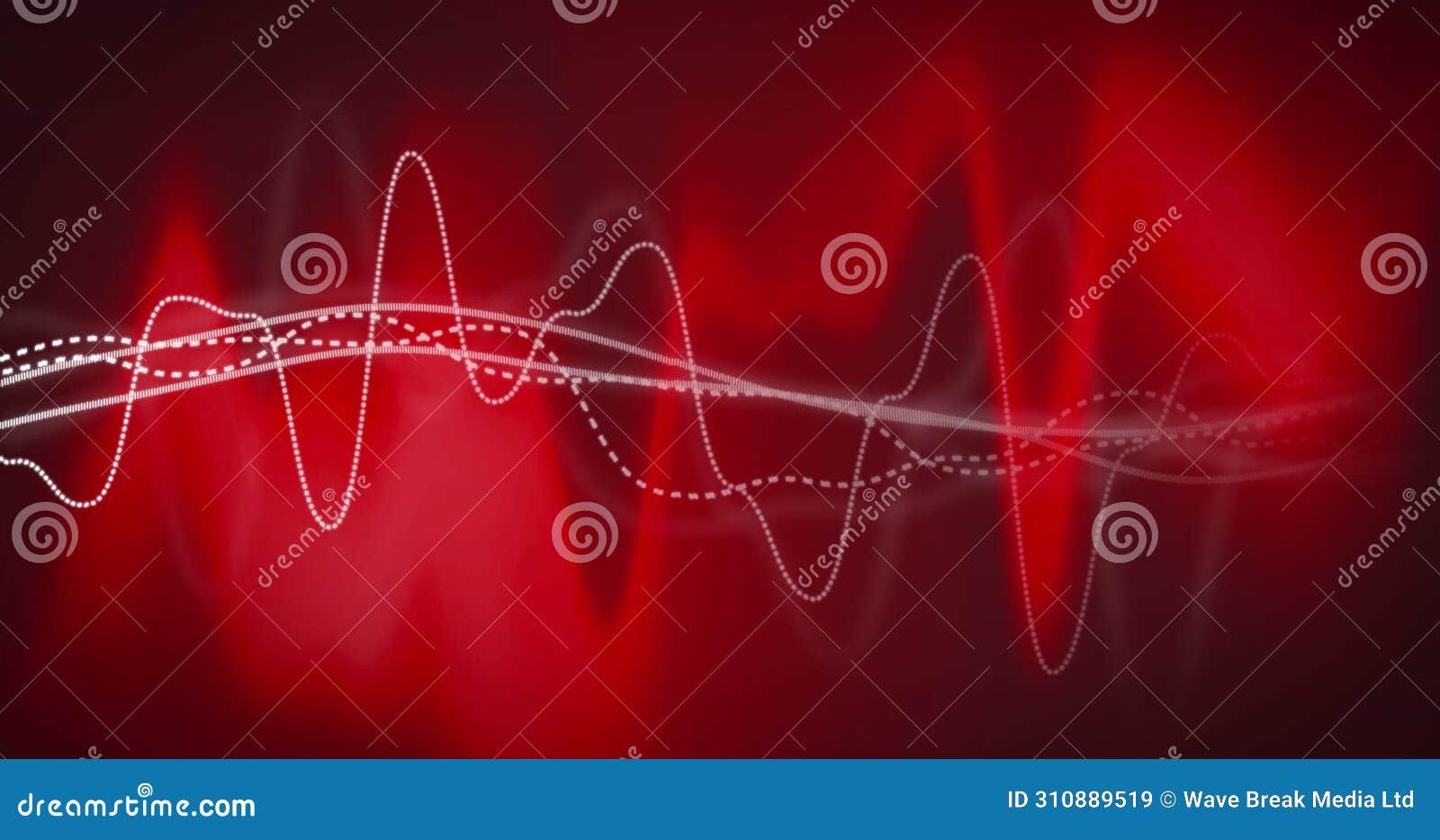 White Data Wave Over Glowing Red Energy on Black Background Stock ...