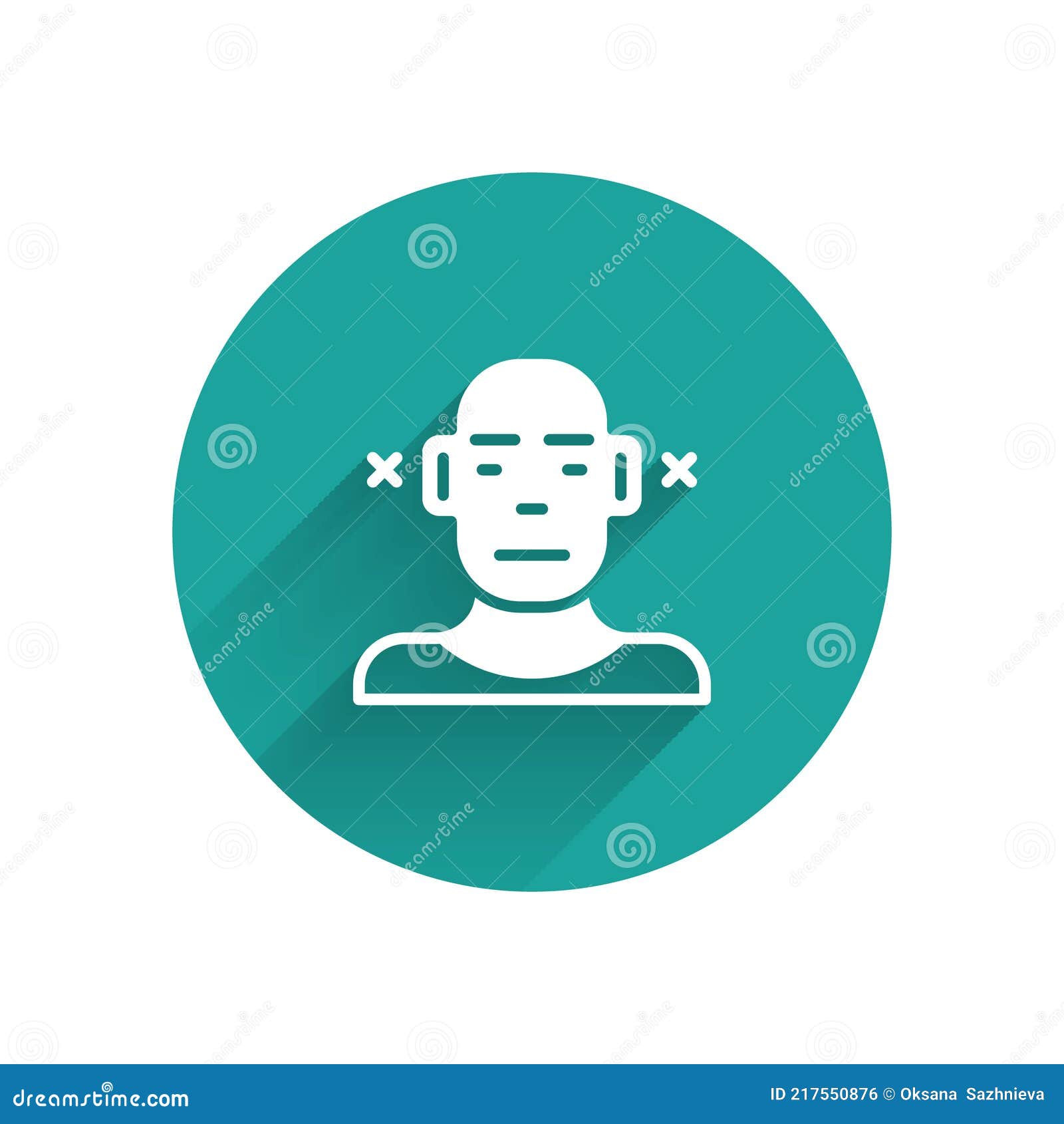 White Deafness Icon Isolated with Long Shadow. Deaf Symbol. Hearing ...