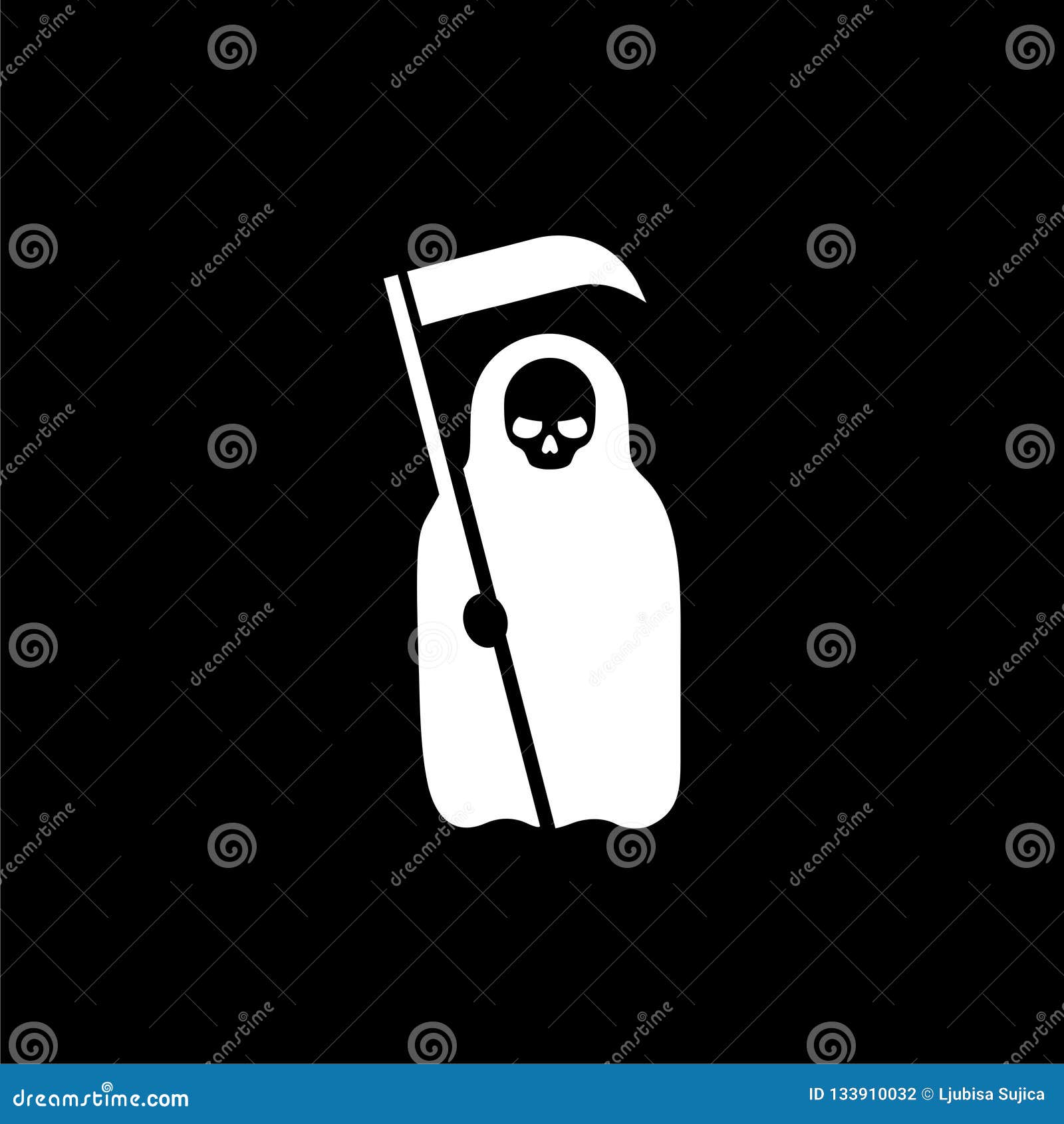Death Icon or Logo on Dark Background Stock Vector - Illustration of ...