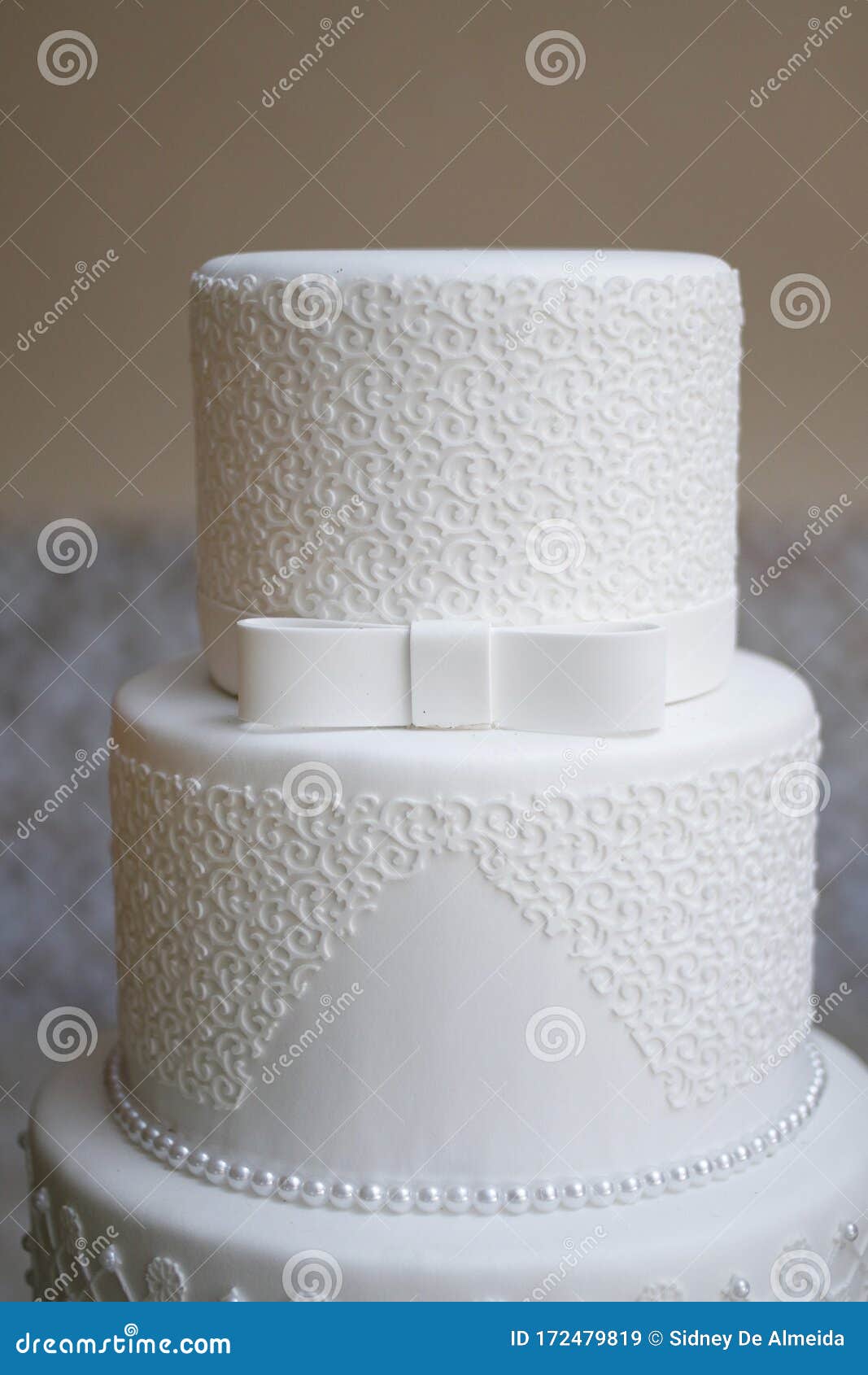 White decorated party cake stock image. Image of arrangement - 172479819