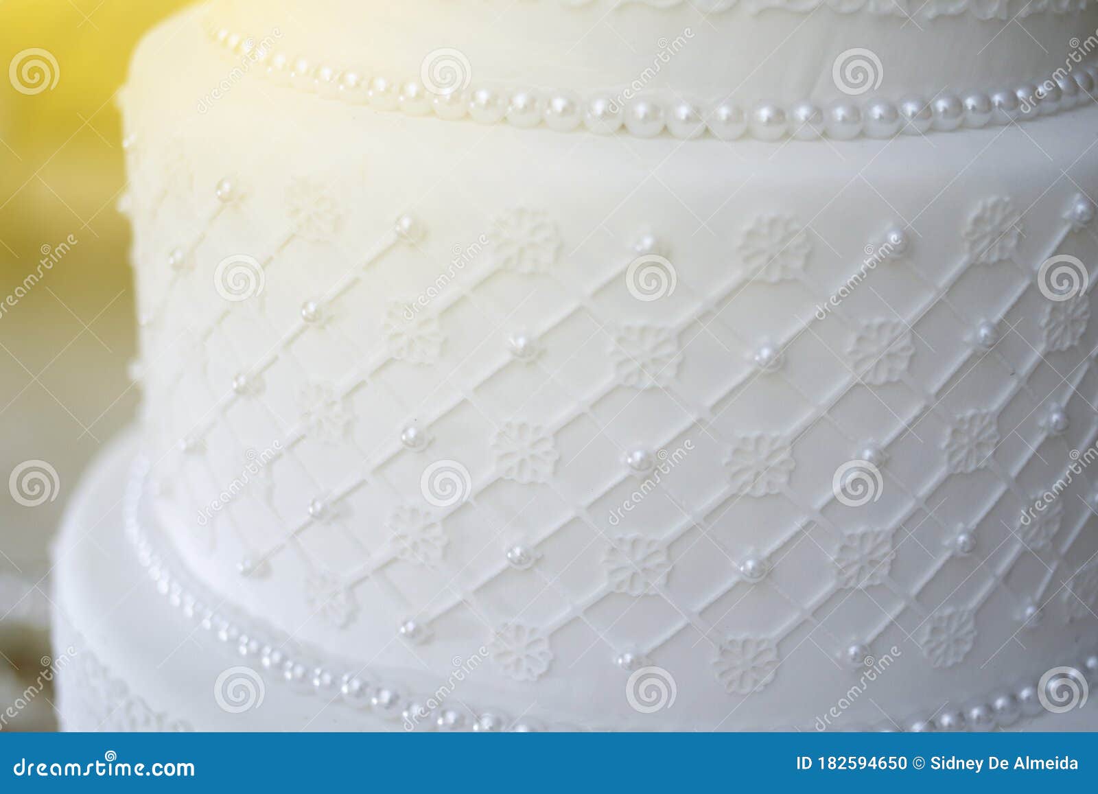 White decorated party cake stock photo. Image of marriage - 182594650