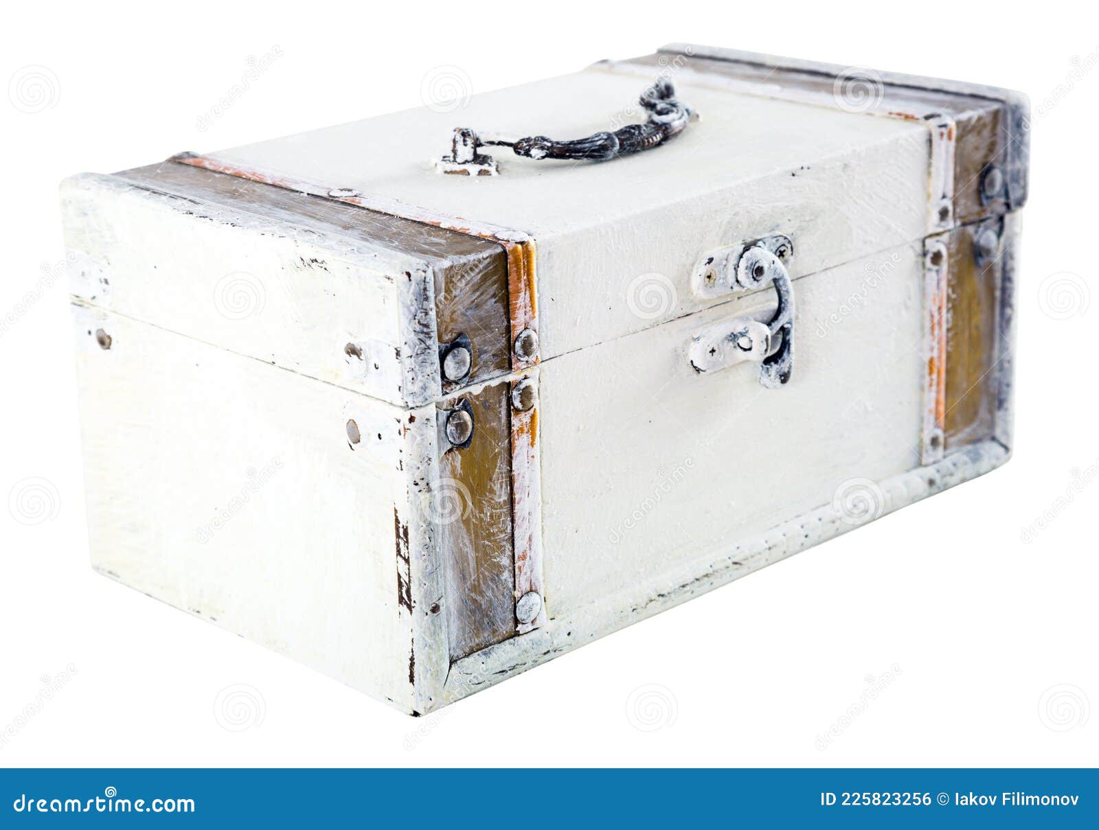 White decorative box stock photo. Image of brass, casket - 225823256