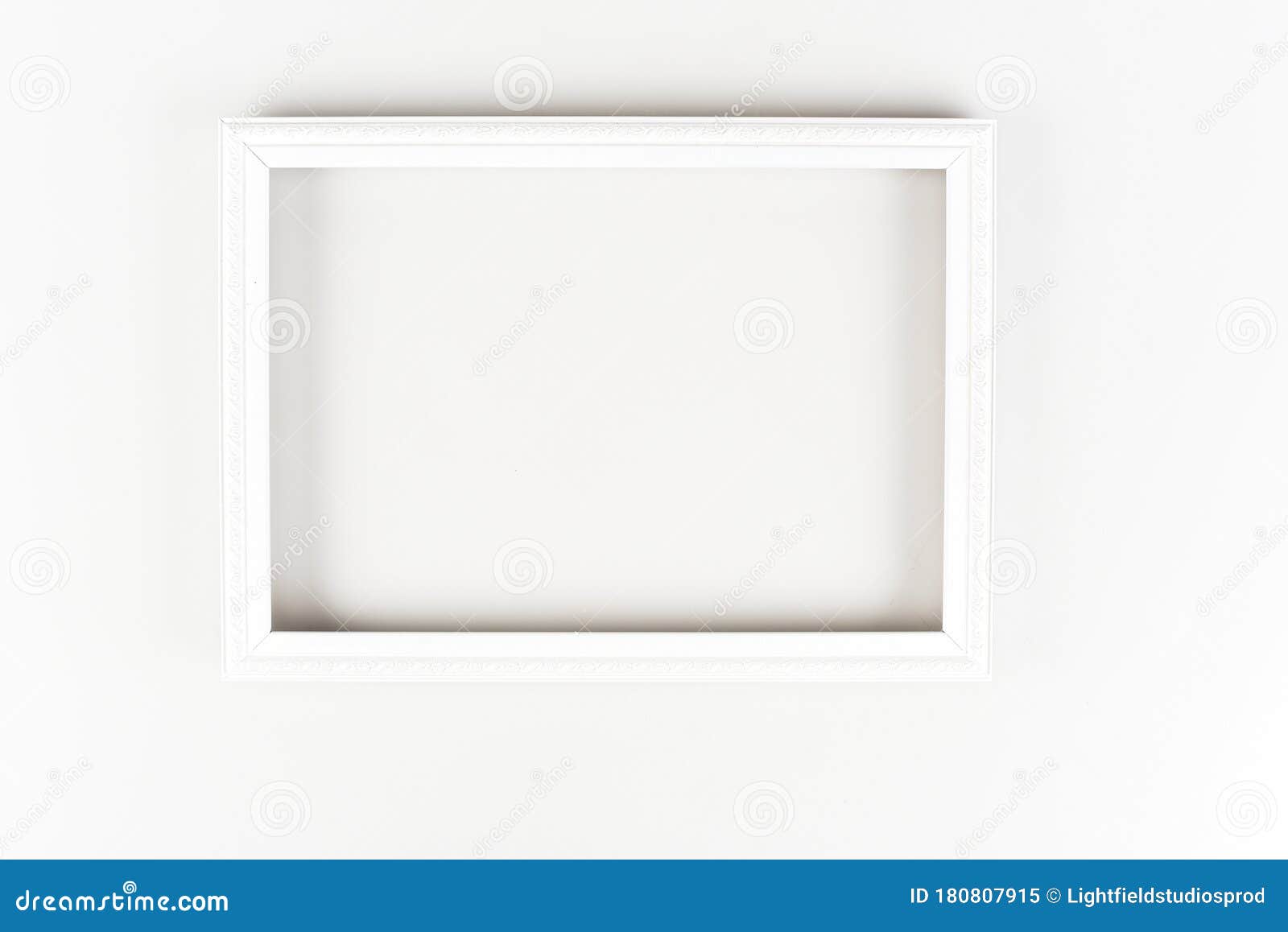 White Decorative Frame with Ornament on White Surface. Stock Image ...
