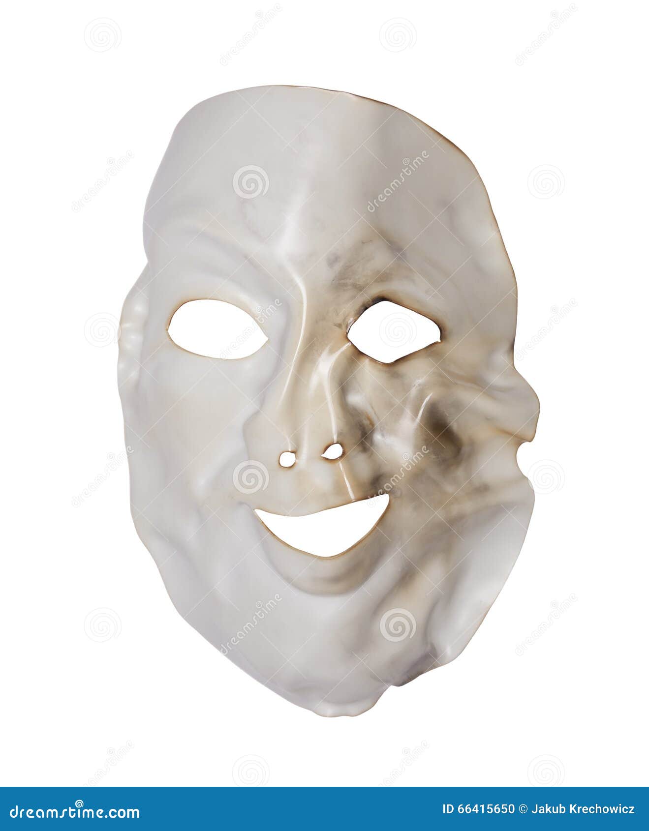 White Deformed Mask Isolated on White Stock Photo - Image of human ...