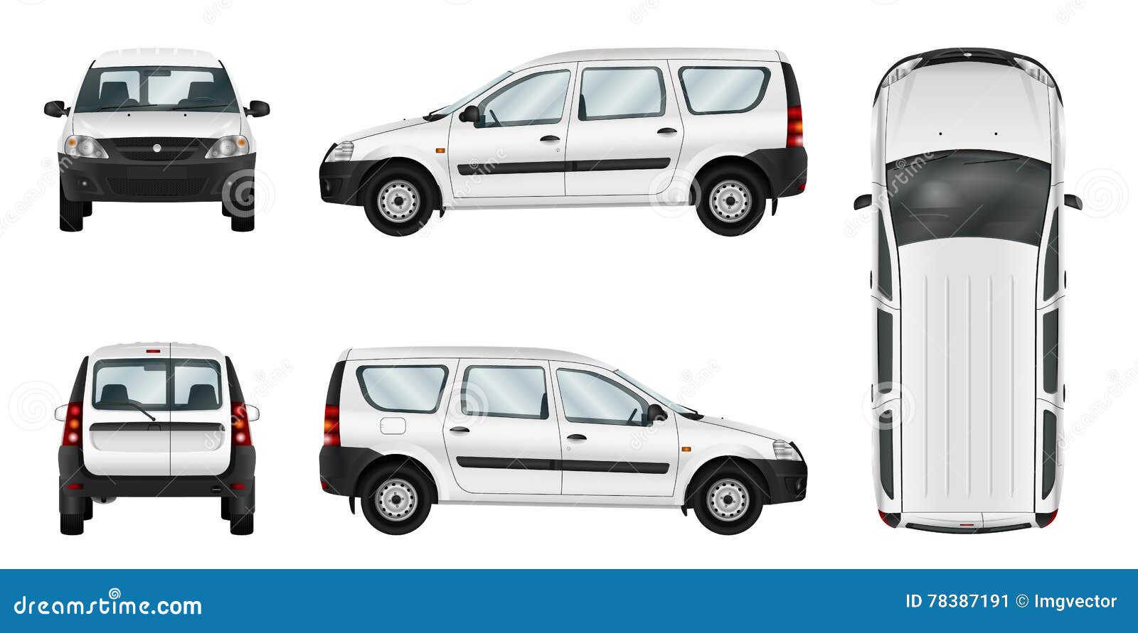 White Delivery Car Vector Template Stock Vector - Illustration of ...