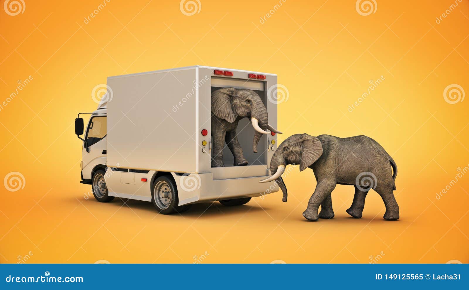 Elephant Trailer Royalty-Free Cartoon | CartoonDealer.com #2825840
