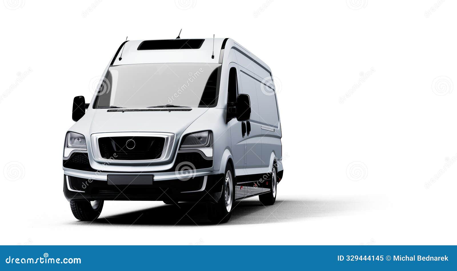 White Delivery Van Angled Front View Isolated on White Stock Image ...