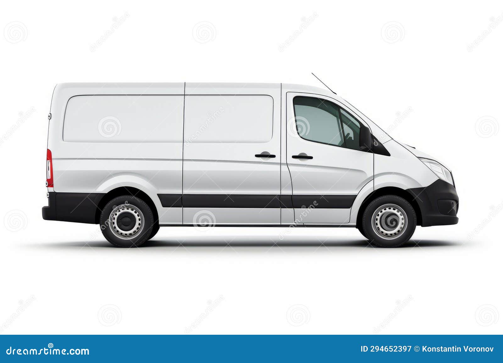 White Delivery Van Isolated on White Background. Side View Stock Image ...