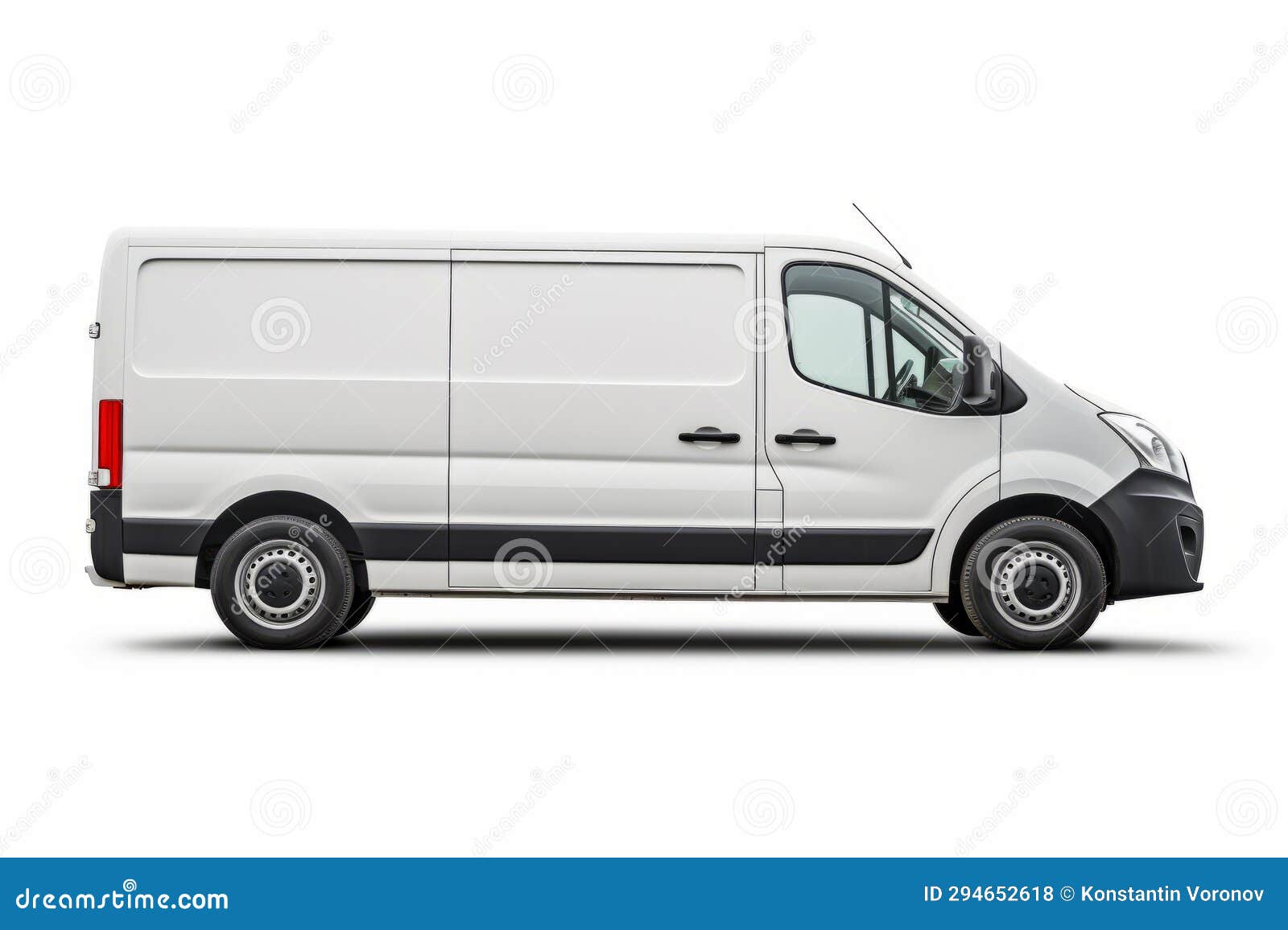 White Delivery Van Isolated on White Background. Side View Stock Photo ...