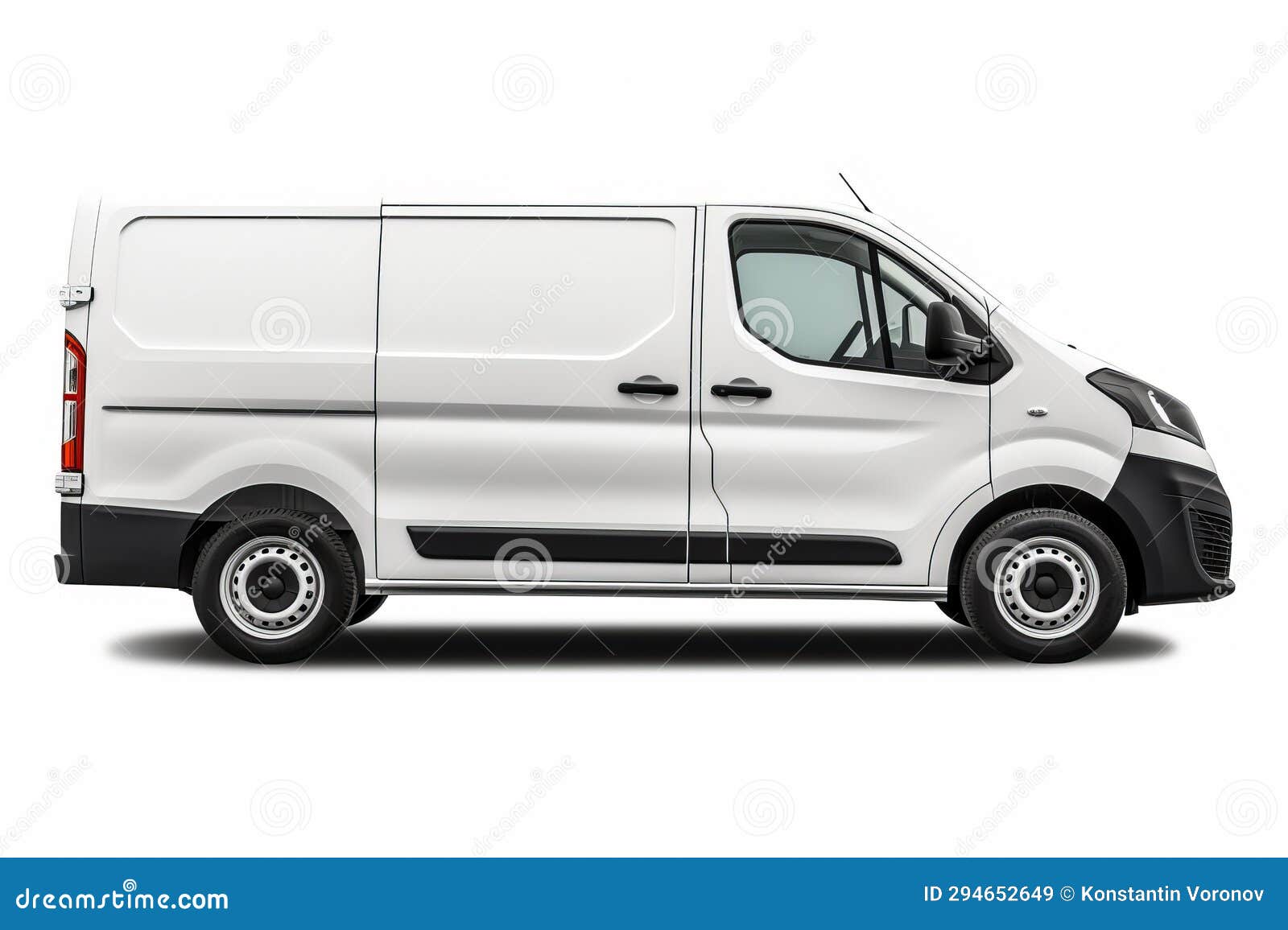 White Delivery Van Isolated on White Background. Side View Stock Image ...