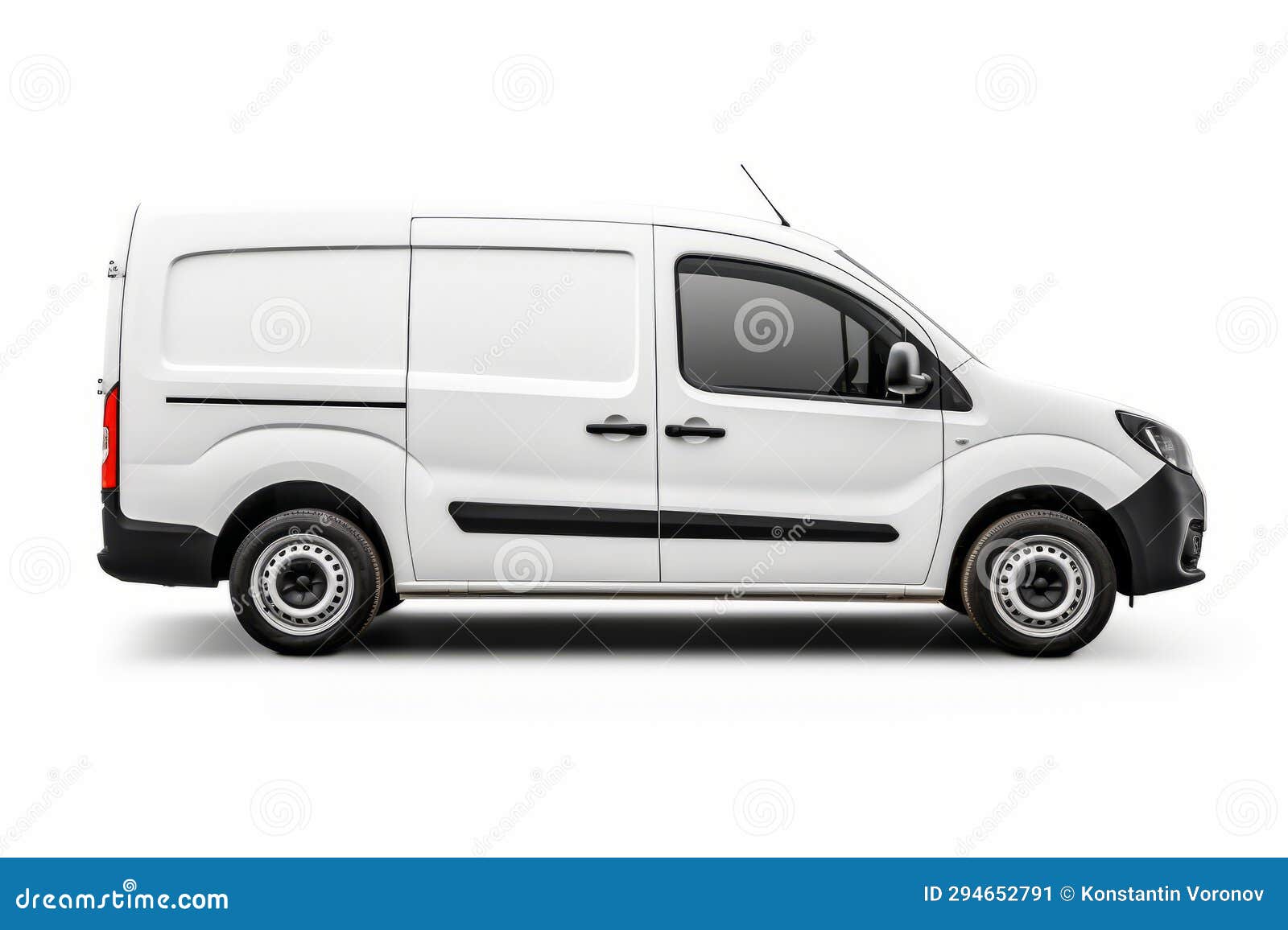 White Delivery Van Isolated on White Background. Side View Stock Image ...