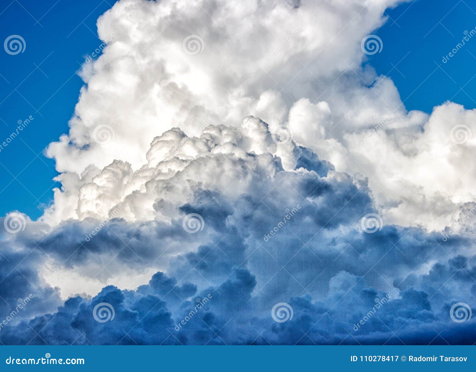 White Dense Clouds in the Bright Blue Sky Stock Image - Image of ...