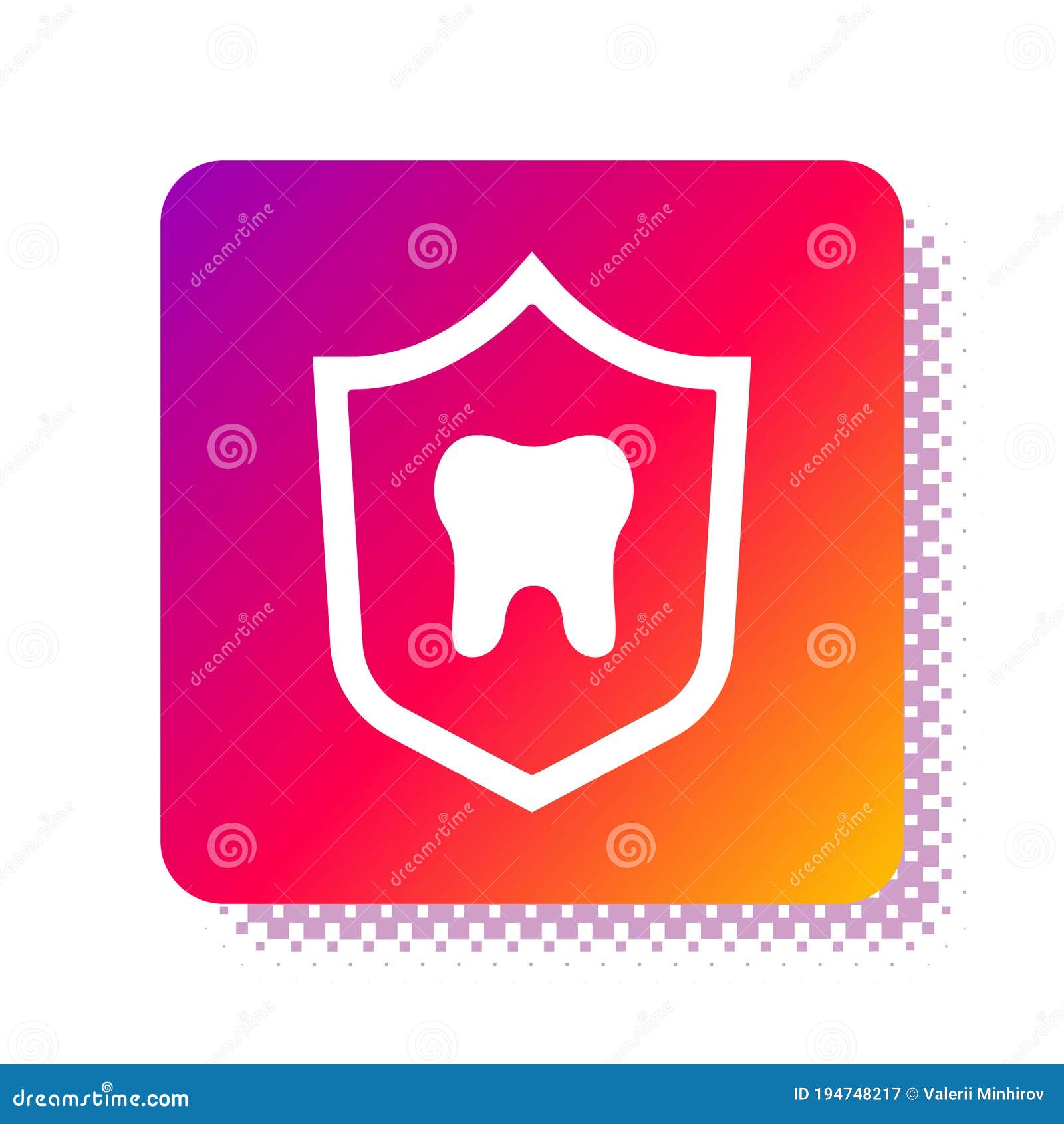 White Dental Protection Icon Isolated on White Background. Tooth on ...
