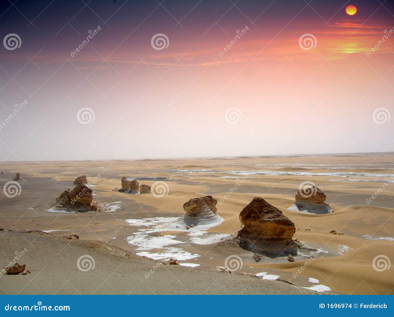 White desert stock photo. Image of desert, sunset, pink - 1696974