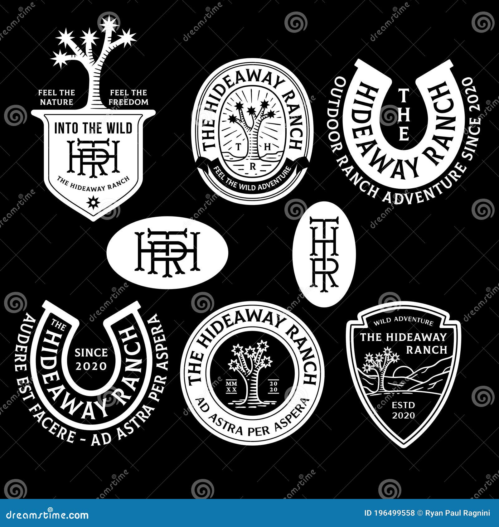 Hideaway Ranch Vector Badges Stock Vector - Illustration of collection ...
