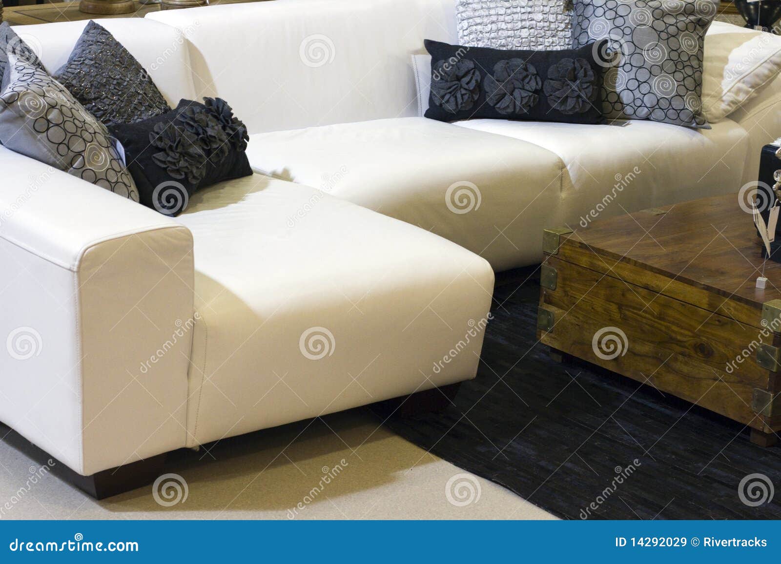 White Designers Lounge Suite with Cushions Stock Image - Image of ...