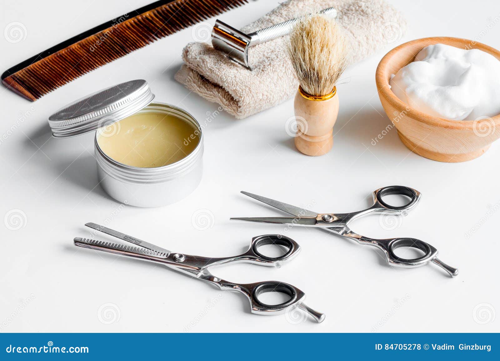 White Desktop with Tools for Shaving Beards Stock Photo - Image of ...