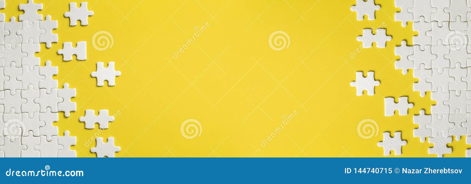 White Details of Puzzle on Yellow Background Stock Image - Image of ...