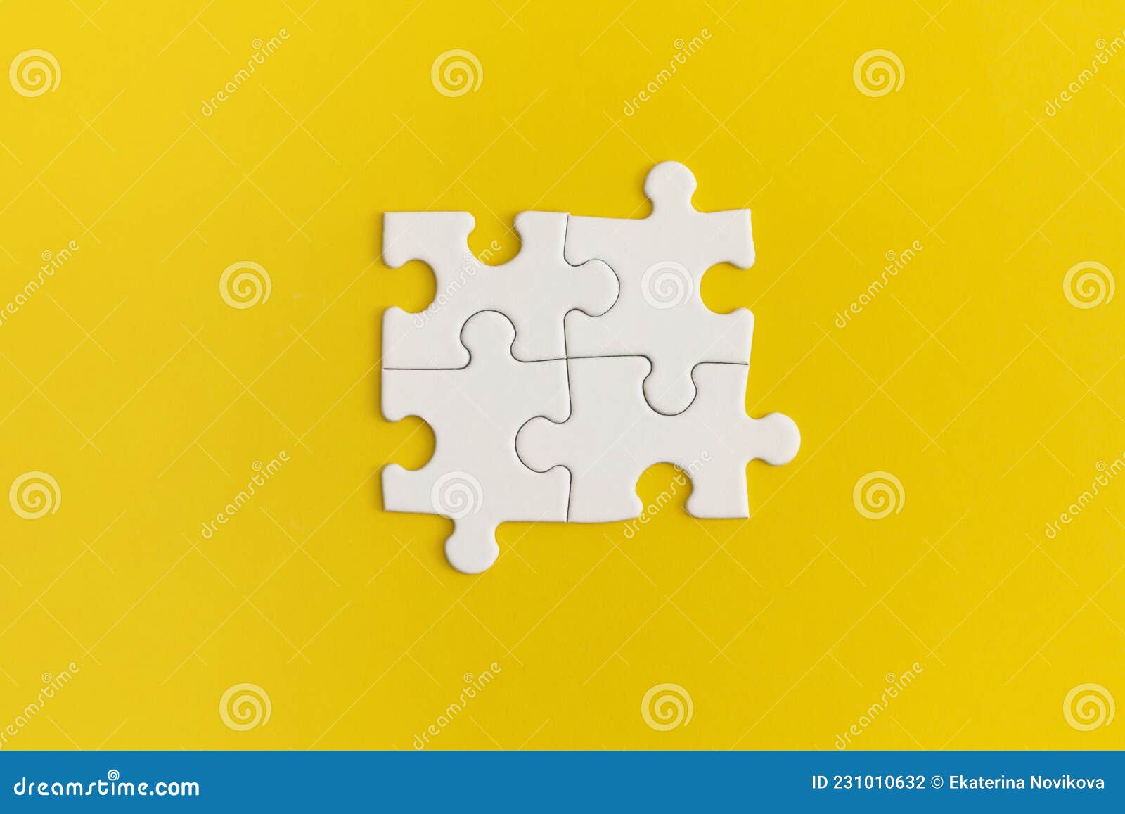 White Details of Puzzle on Yellow Background Stock Photo - Image of ...