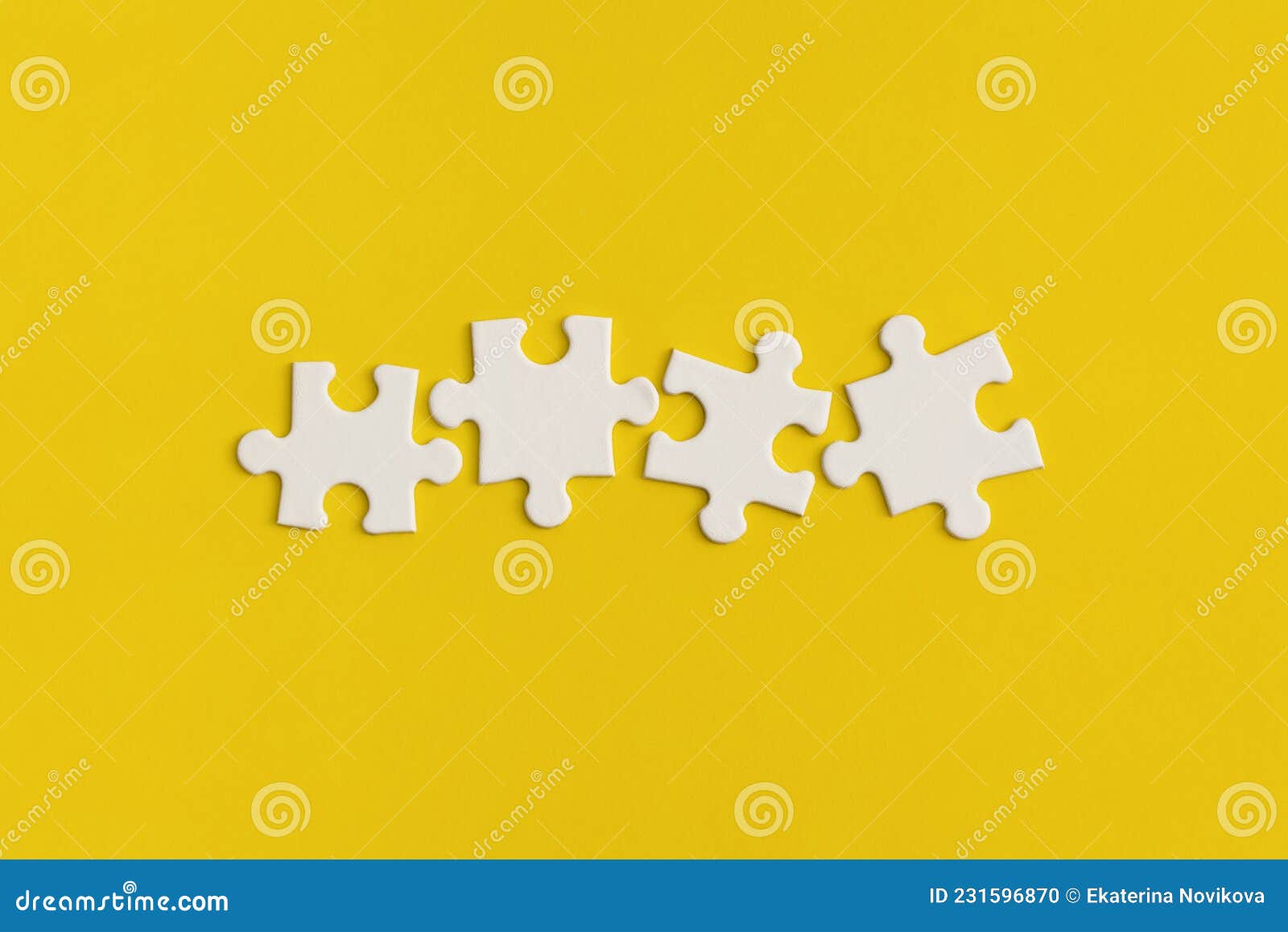 White Details of Puzzle on Yellow Background Stock Photo - Image of ...