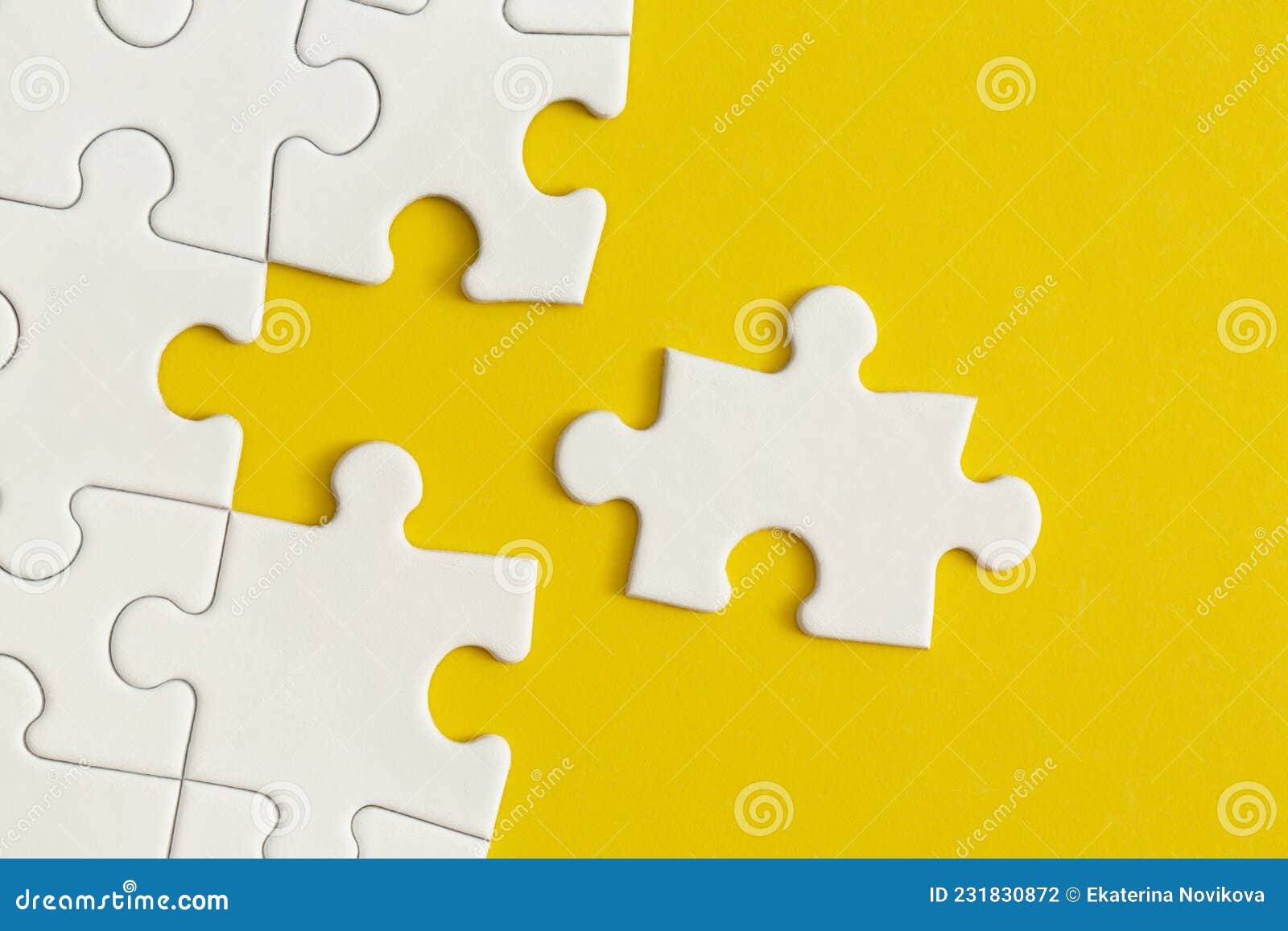 White Details of Puzzle on Yellow Background. Business Strategy ...