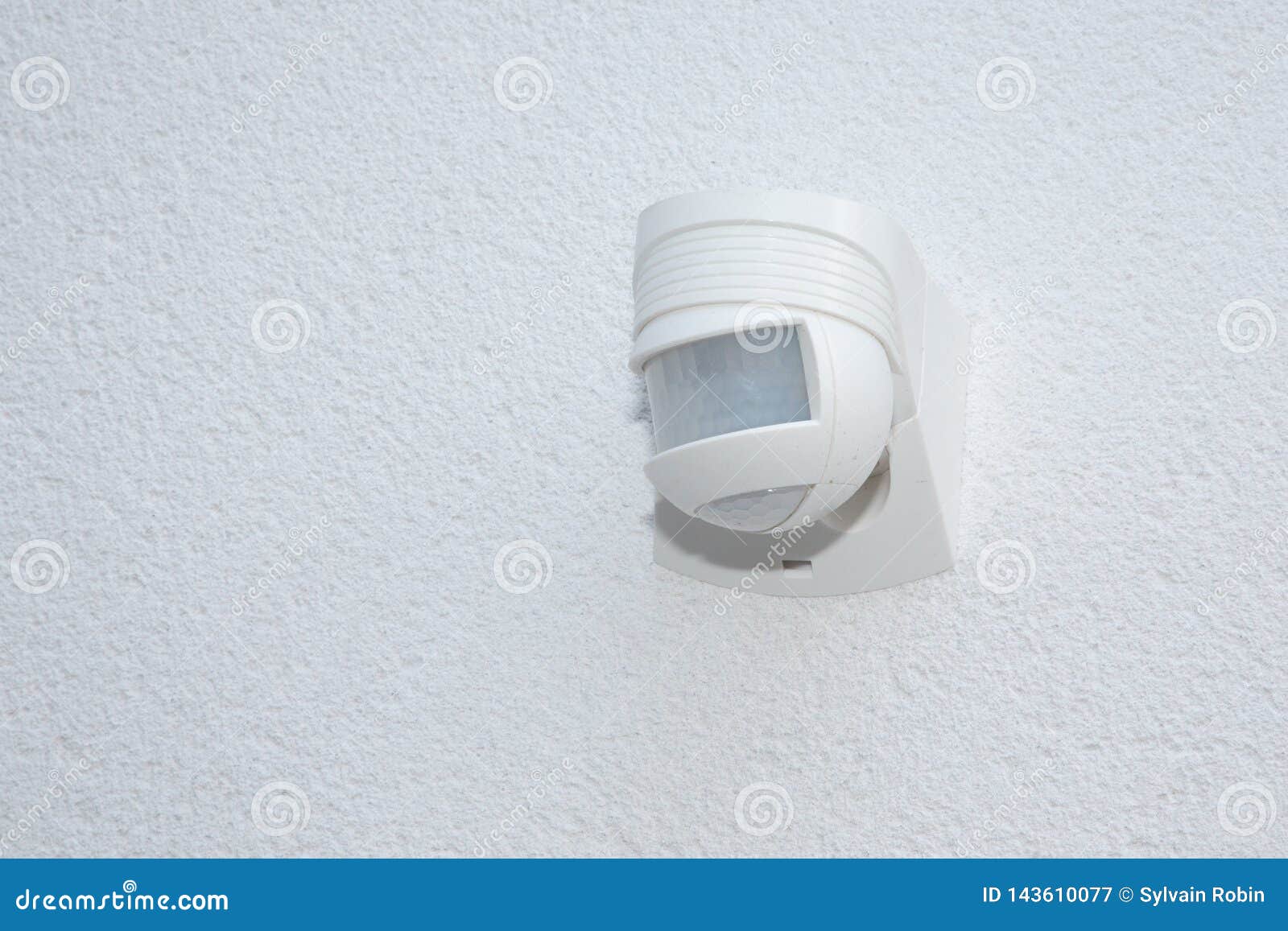 White Detector for Security System Motion Sensor on Wall Stock Image ...