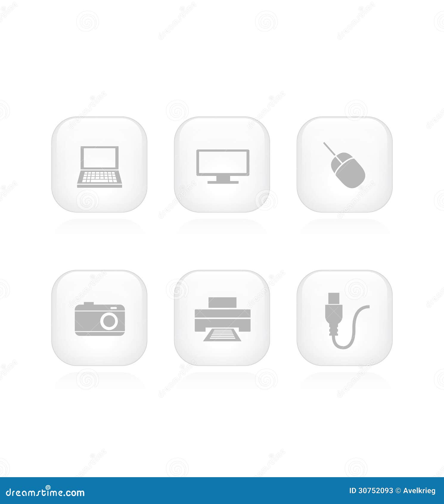 White Device Buttons stock vector. Illustration of design - 30752093