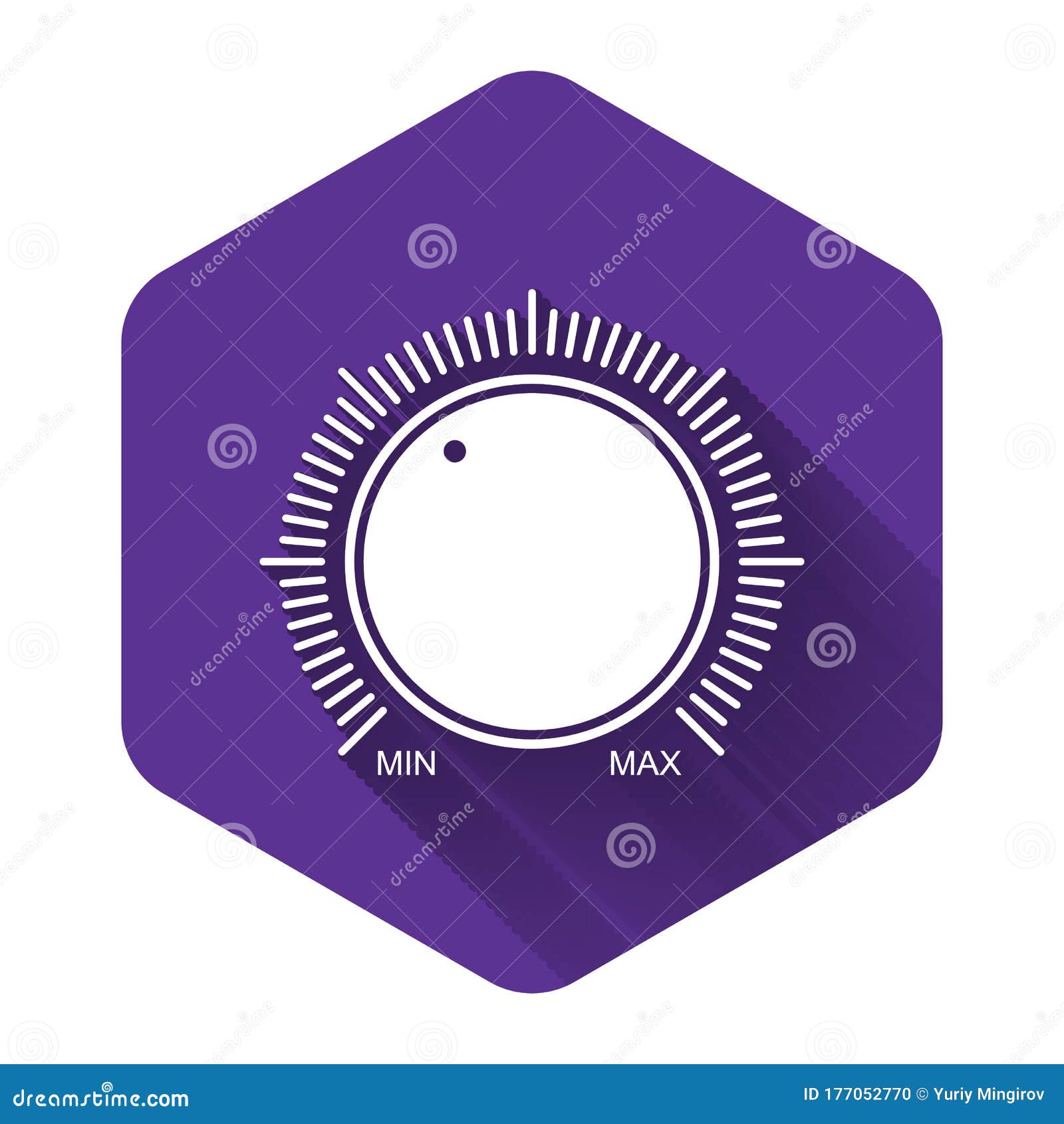 White Dial Knob Level Technology Settings Icon Isolated with Long ... White Dial Knob Level Technology Settings Icon Isolated with Long ...