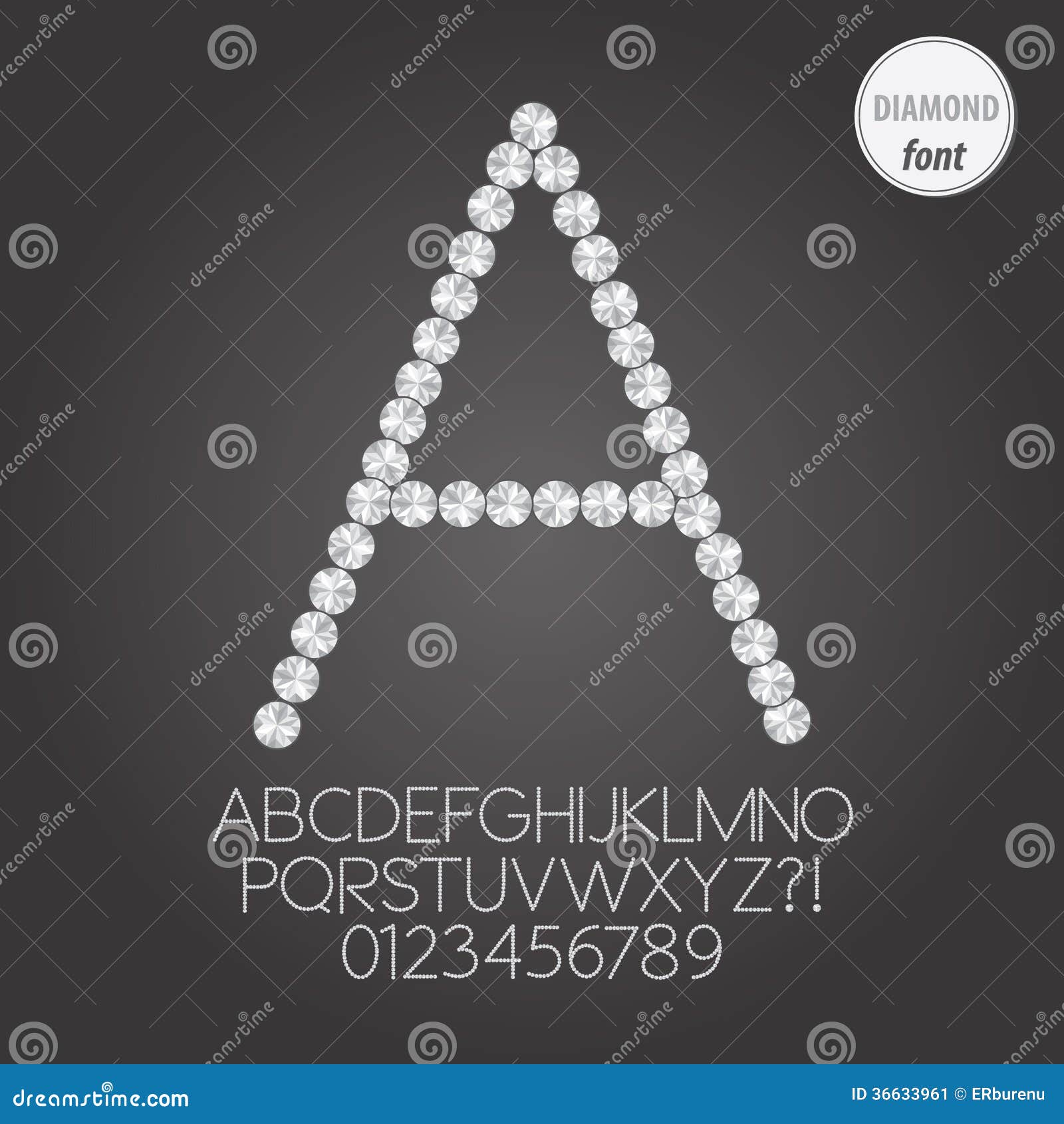 Diamond Alphabet Font. Luxury Crystal Letters, Numbers And Punctuations ...