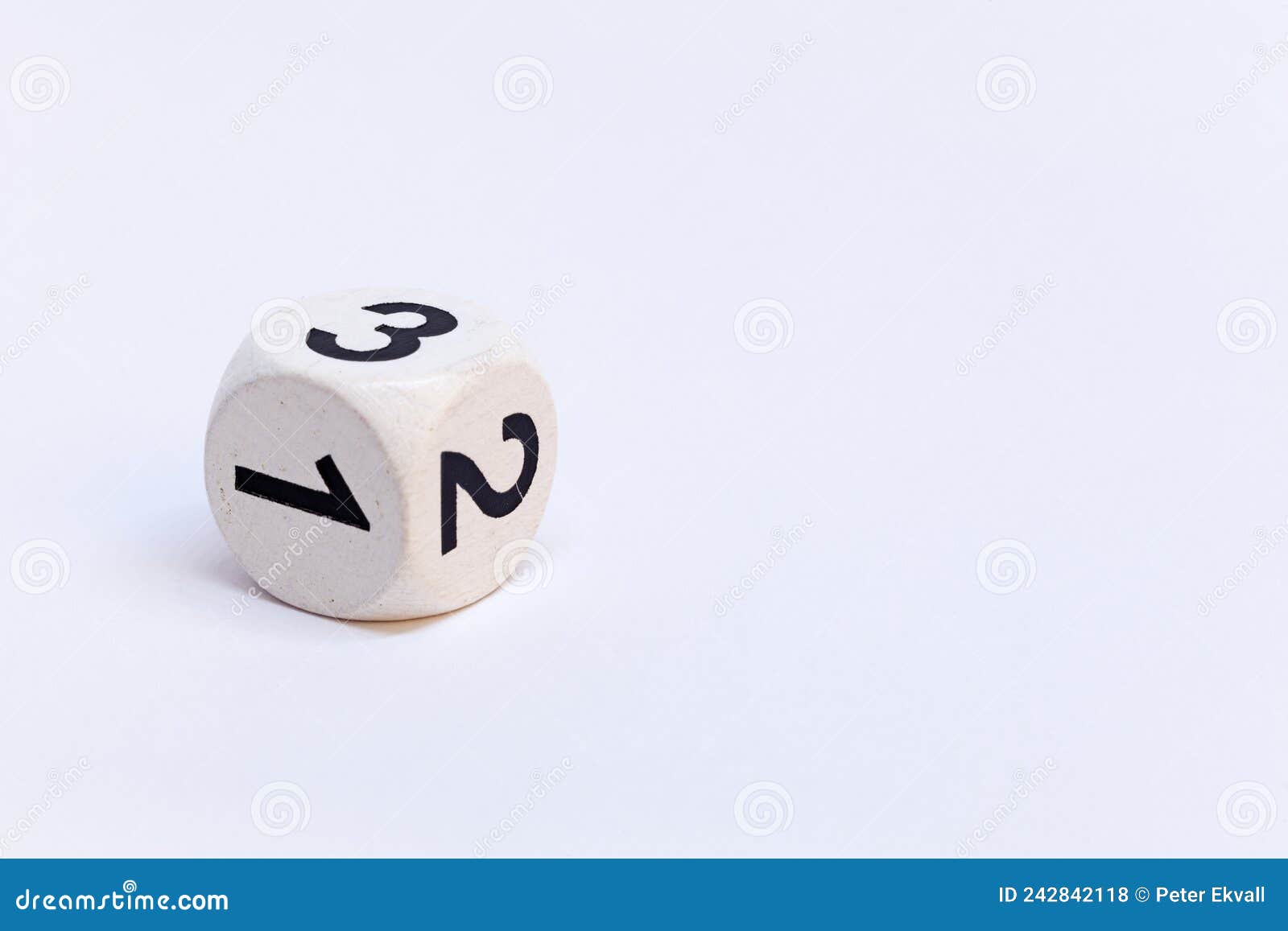 A White Dice with Arabic Numerals Stock Photo - Image of white, random ...