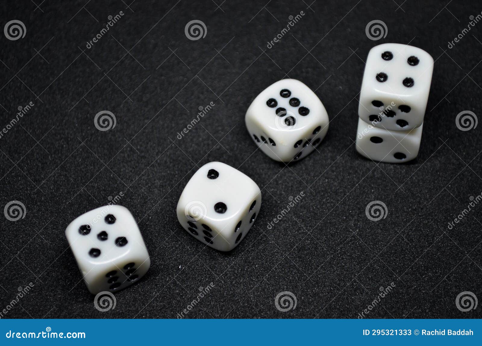 White Dice,cube-shaped Gaming Accessories, on Black Background Stock ...