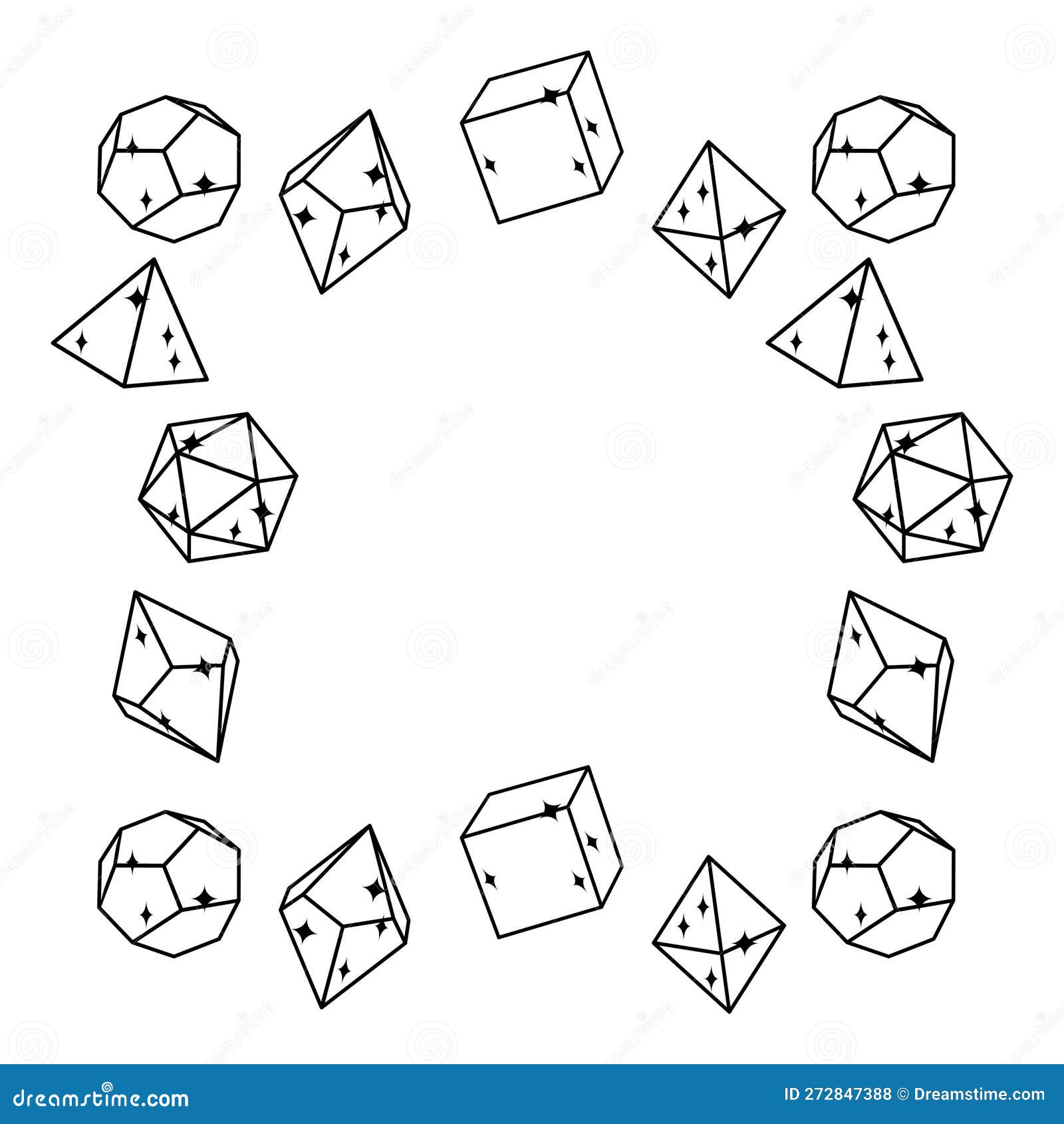 White Dice Frame in Square Shape, Hand Drawn Stock Vector ...