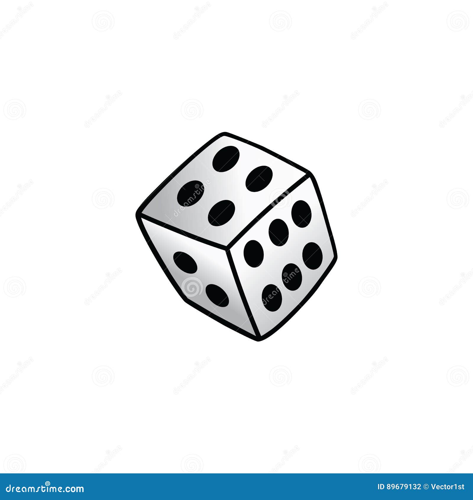 White Dice Risk Taker Gamble Art Stock Vector - Illustration of number ...