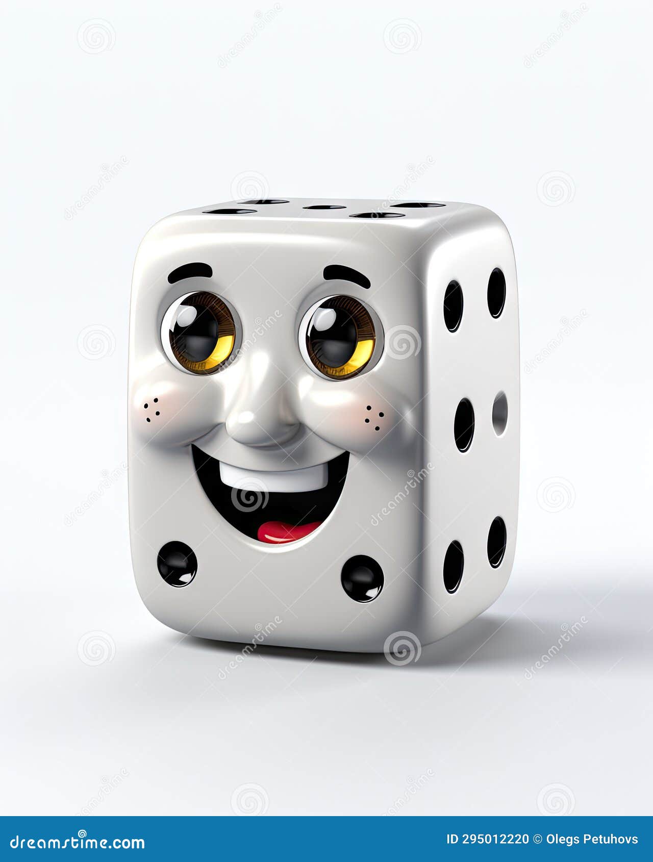 A White Dice with a Smiling Face on it S Side. Generative Ai Stock ...