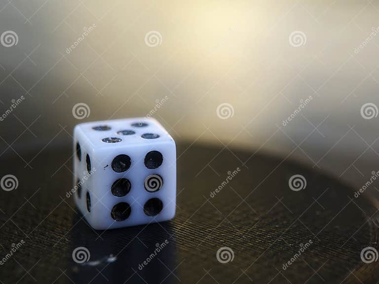 A White Dice on the Surface of the Floor. Stock Image - Image of casino, white: 286602793