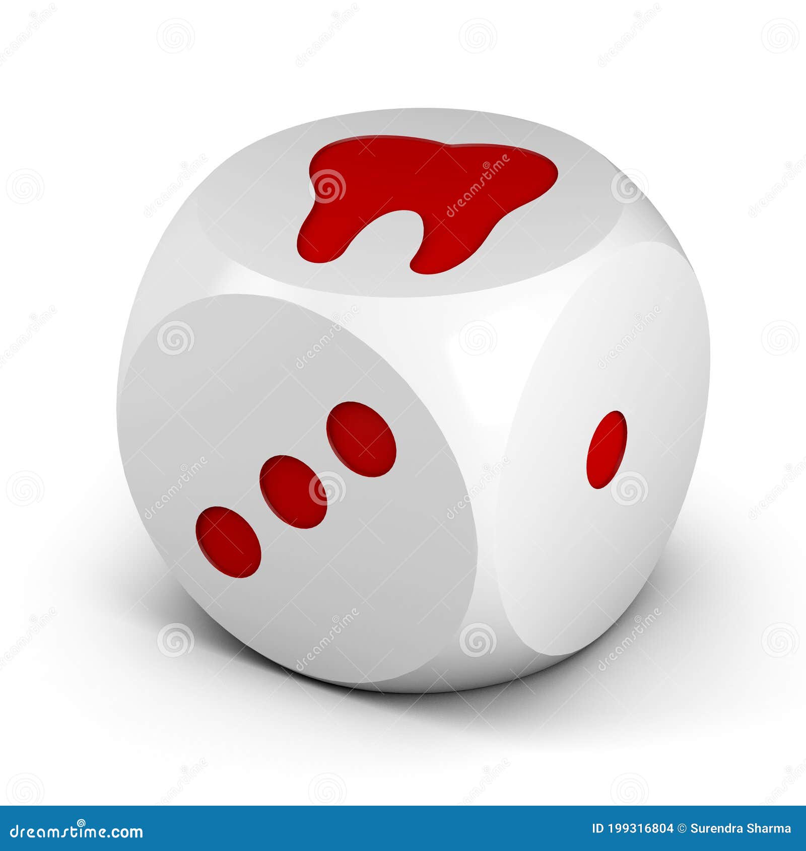 White Dice with Teeth Icon Isolated on White Background. Tooth Concept ...
