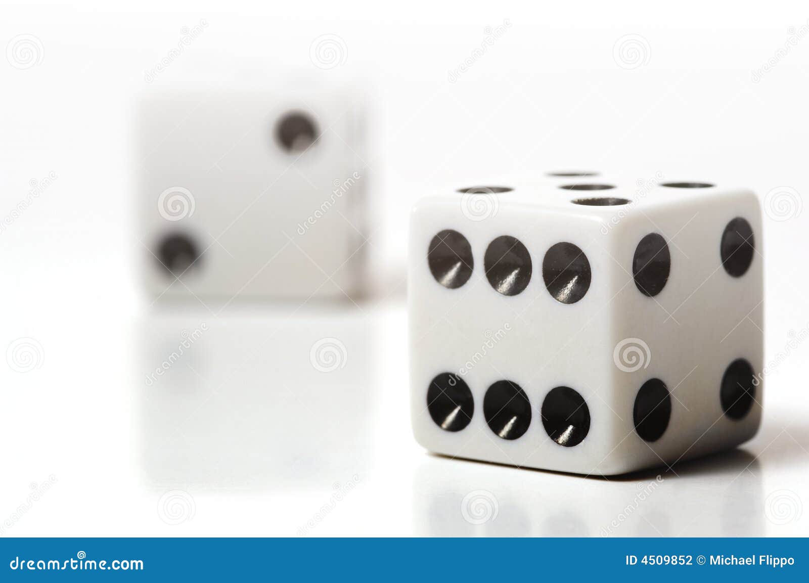 White Dice on White stock photo. Image of gambling, compete - 4509852