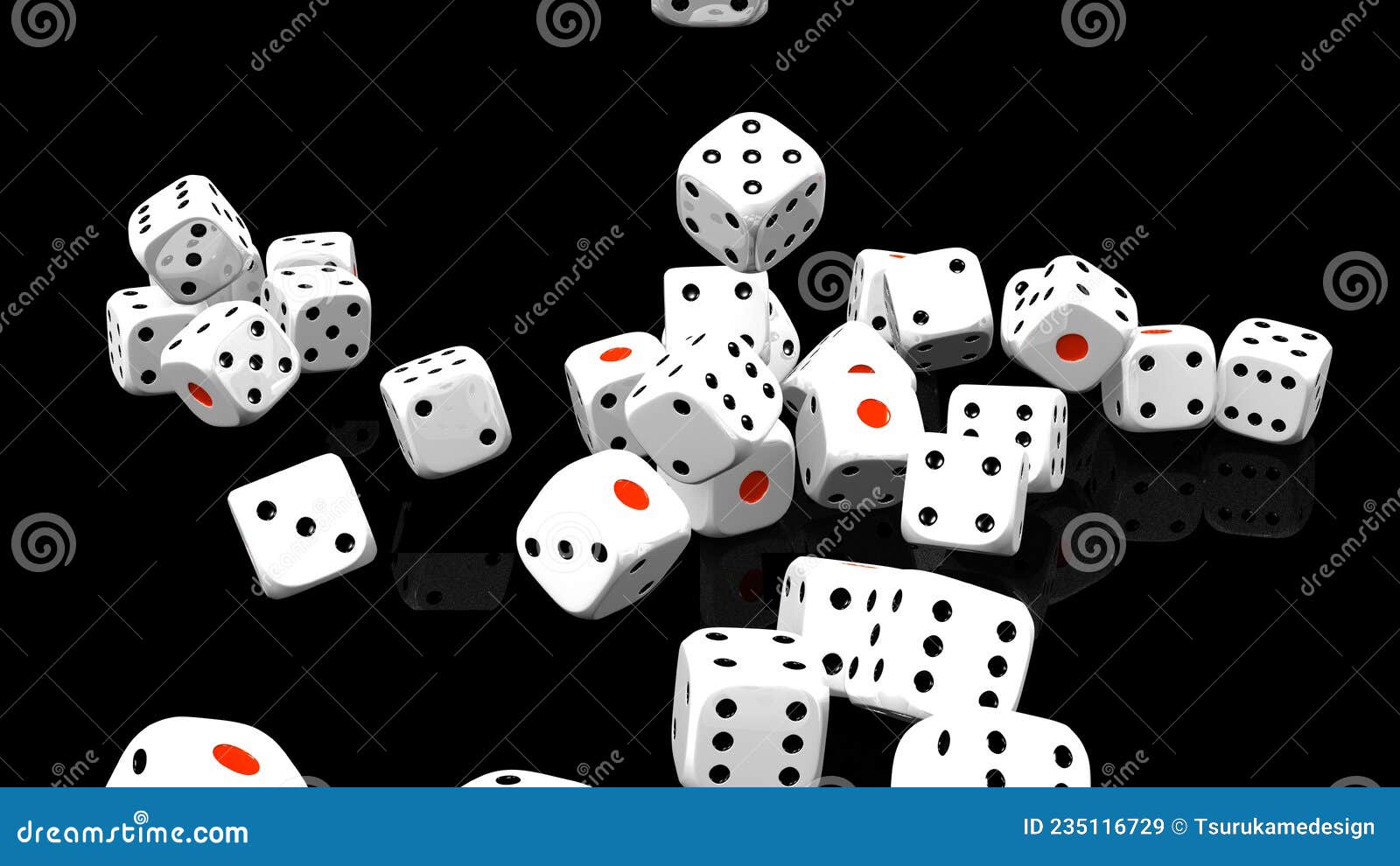 White Dices on Black Background. Stock Illustration - Illustration of ...