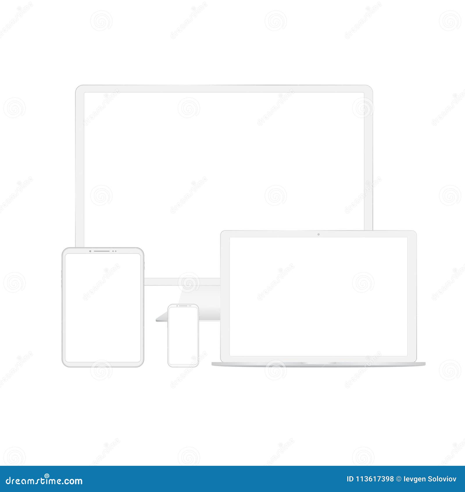 White digital gadgets stock vector. Illustration of communication ...