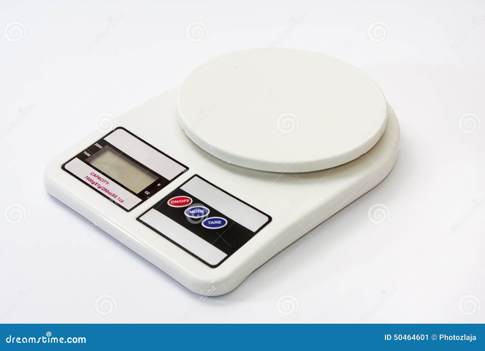 White Digital Kitchen Scale on White Background Stock Image - Image of ...