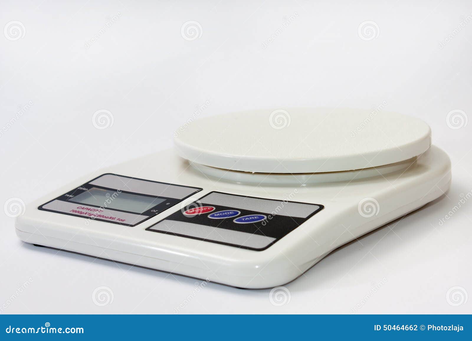 White Digital Kitchen Scale on White Background Stock Photo - Image of ...
