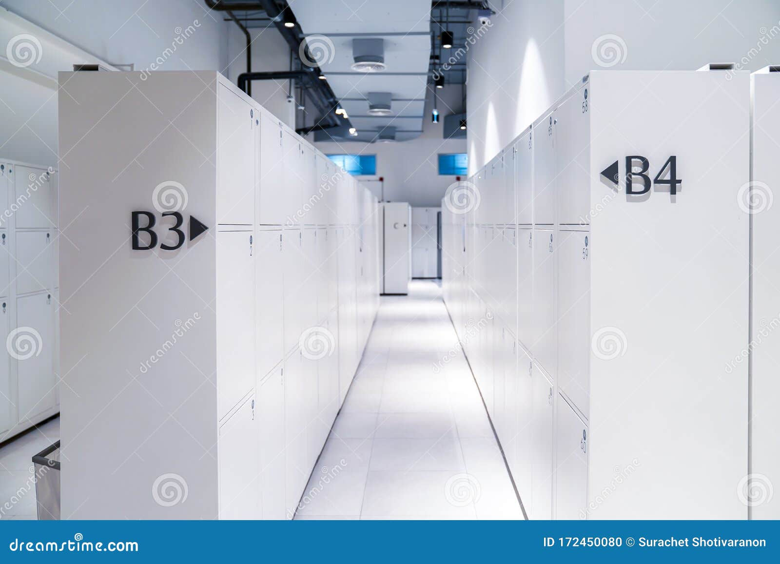 White Digital Luxury Lockers Medium Size Room for Tourists Stock Photo ...