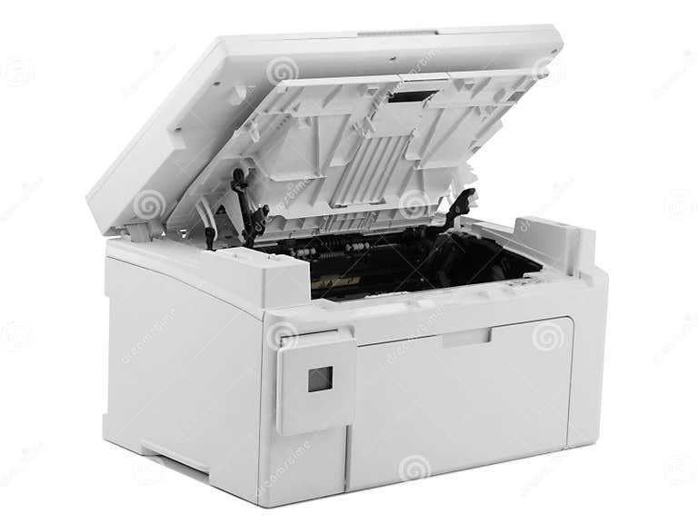 White Digital Printer Isolated on White Background Stock Image - Image ...