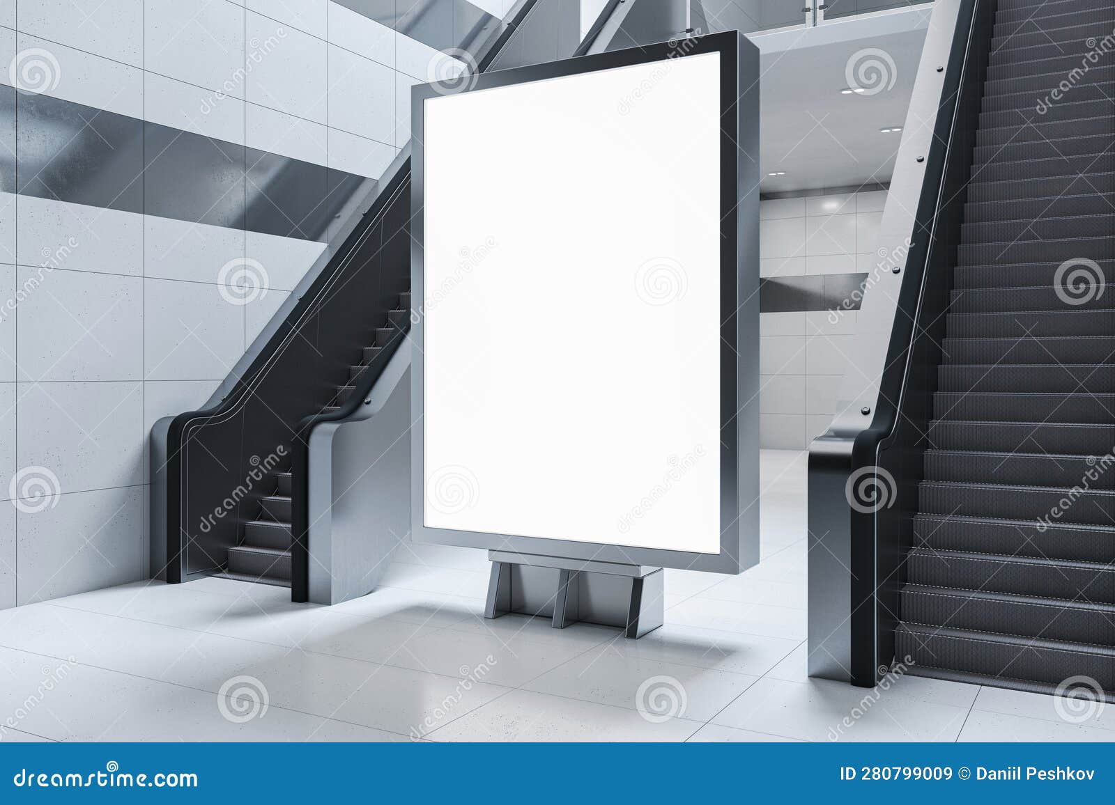 White Digital Screen Mock Up. 3D Rendering Stock Illustration ...