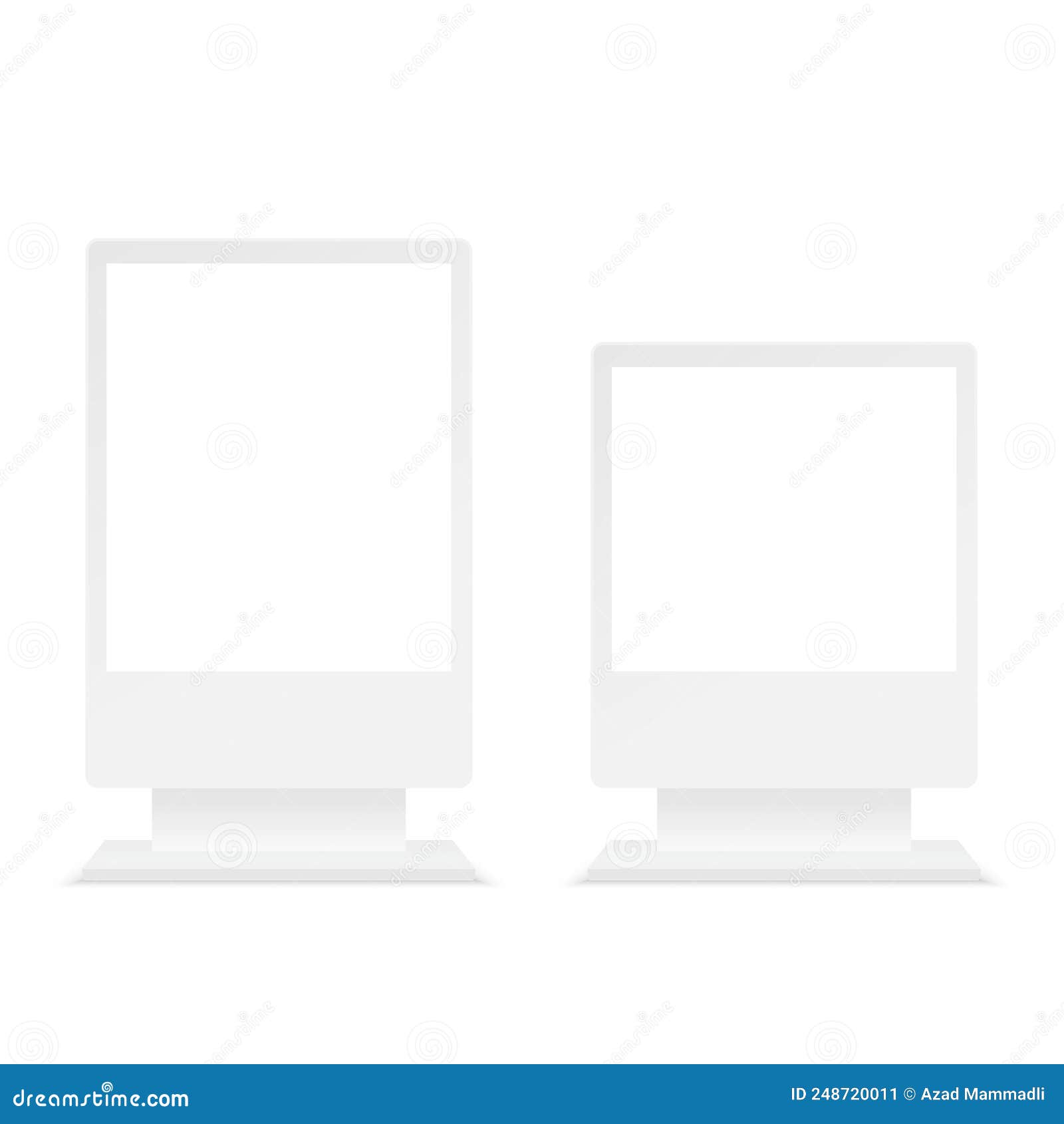 White Digital Stand and Touch Screen. Vector Stock Vector ...