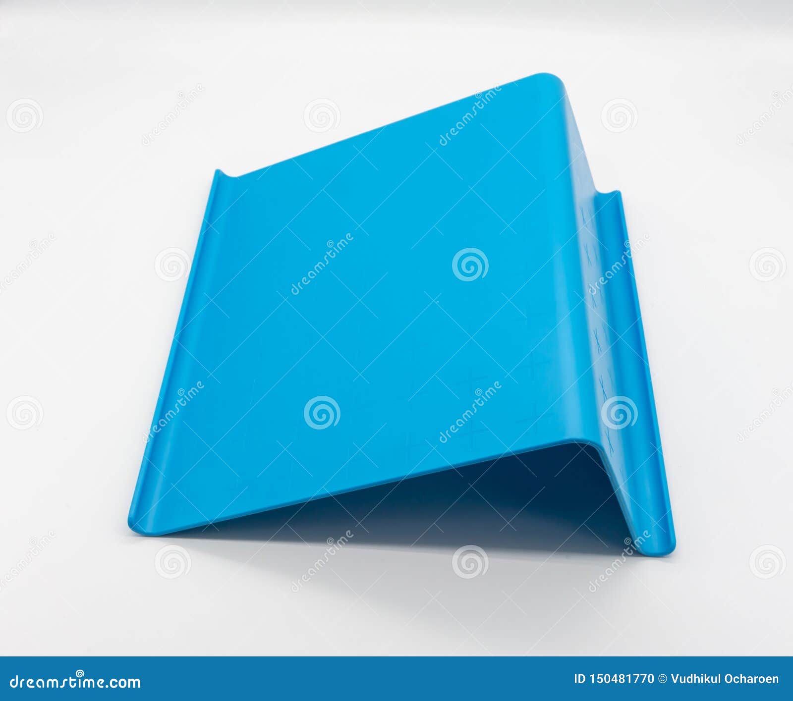Blue Plastic Tablet Stand Isolated on White Stock Photo - Image of ...