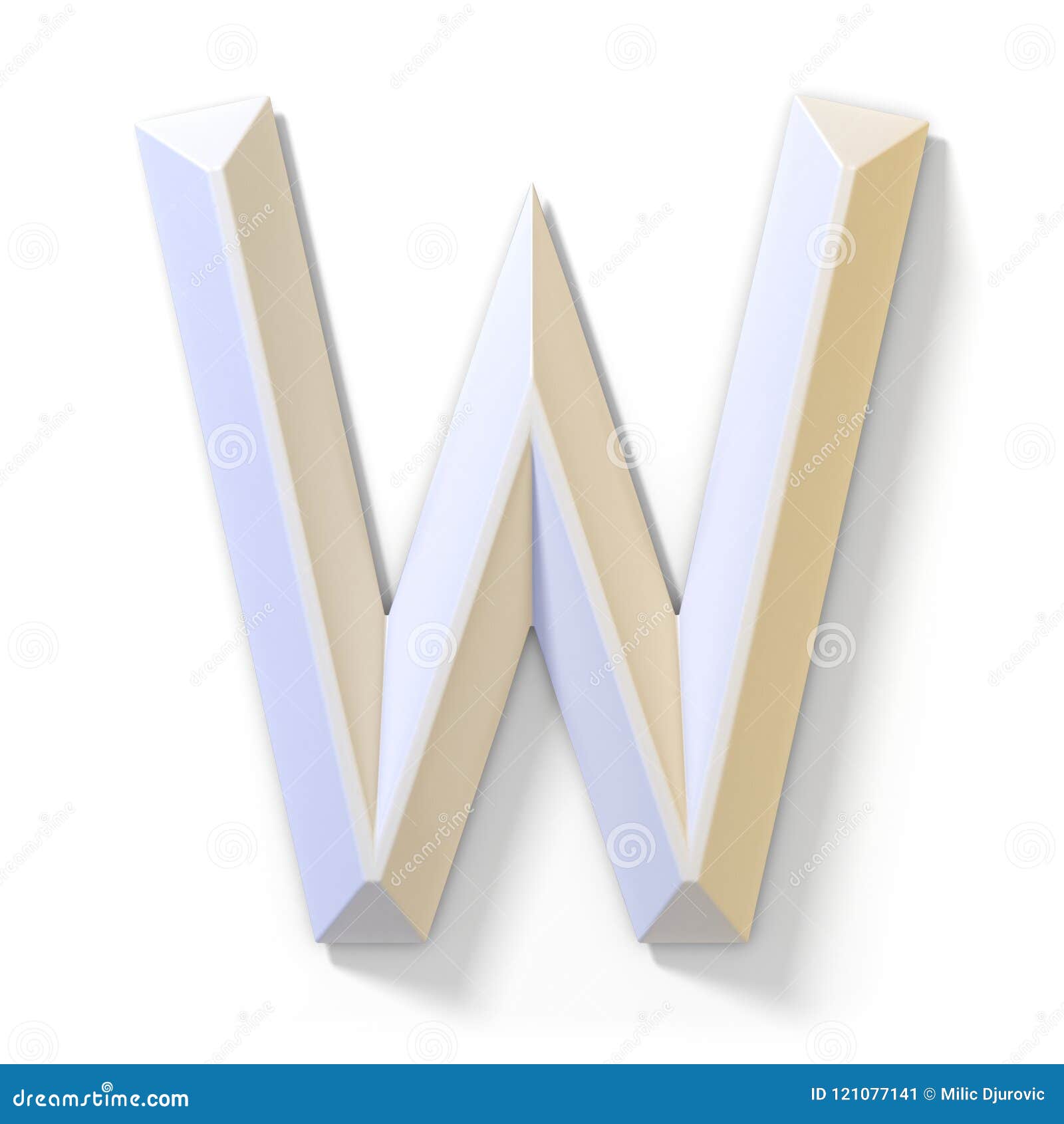 White Dimensional Font LETTER W 3D Stock Illustration - Illustration of ...