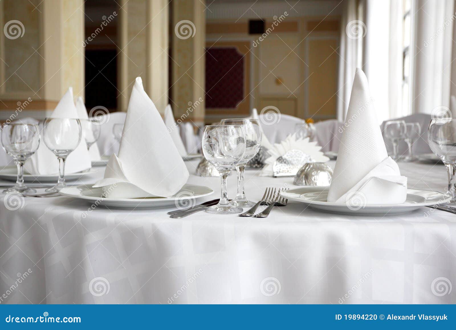 White Dining Table in a Restaurant Stock Photo - Image of life, small ...