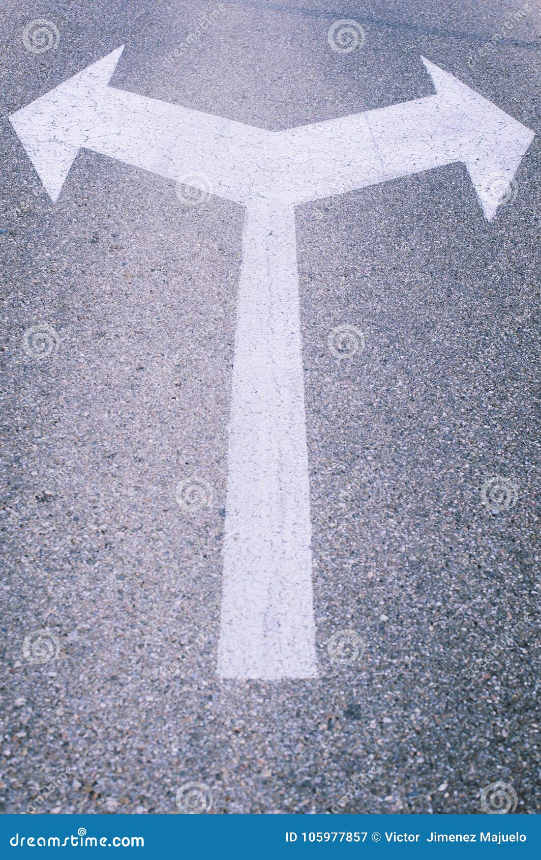 White Directional Arrow on Asphalt Stock Image - Image of right ...
