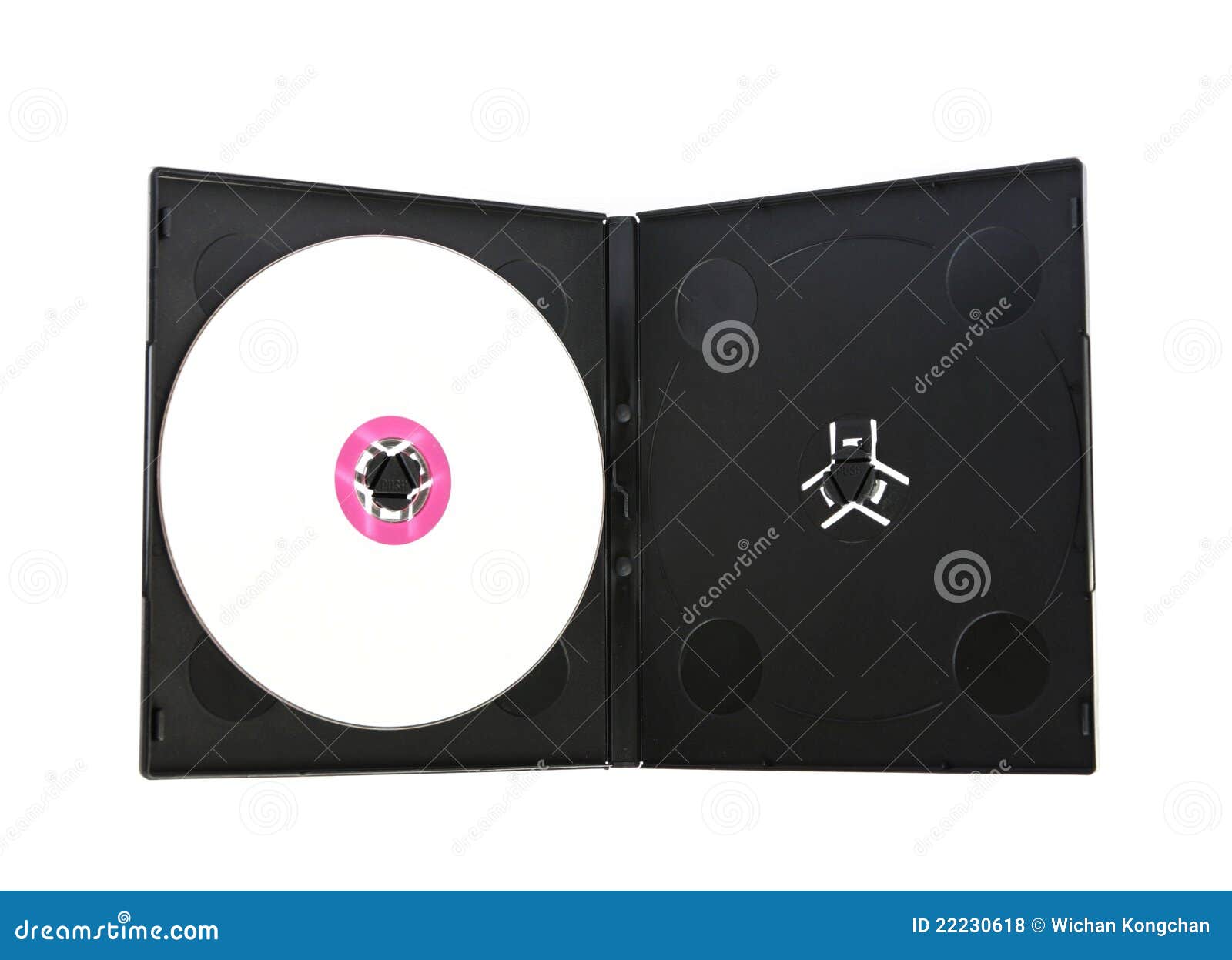 White Disc One Side in Double Black Case Stock Photo - Image of package ...